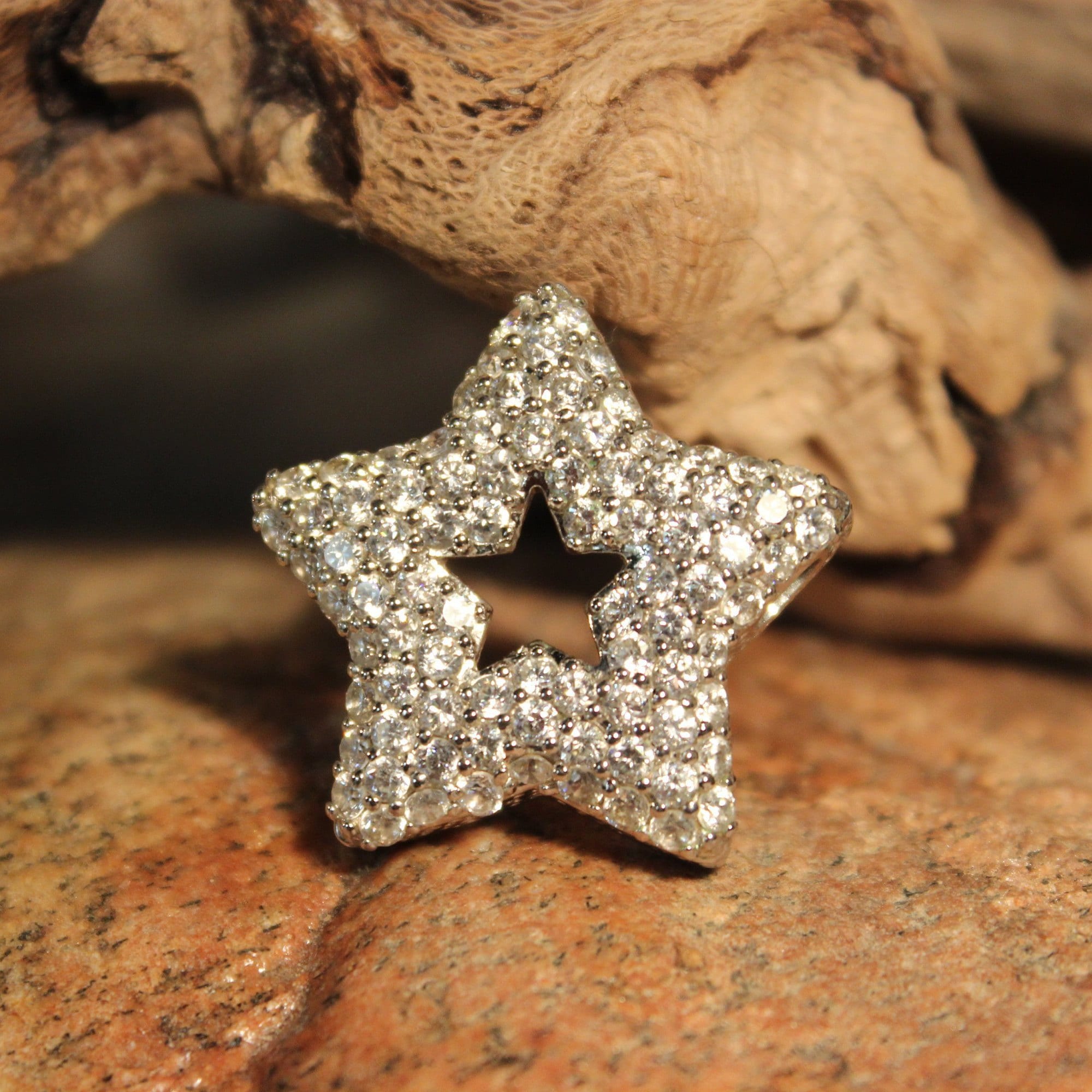 Vintage Large Sterling Silver Star Pendant Crystal Star Pendant 9.4 ...