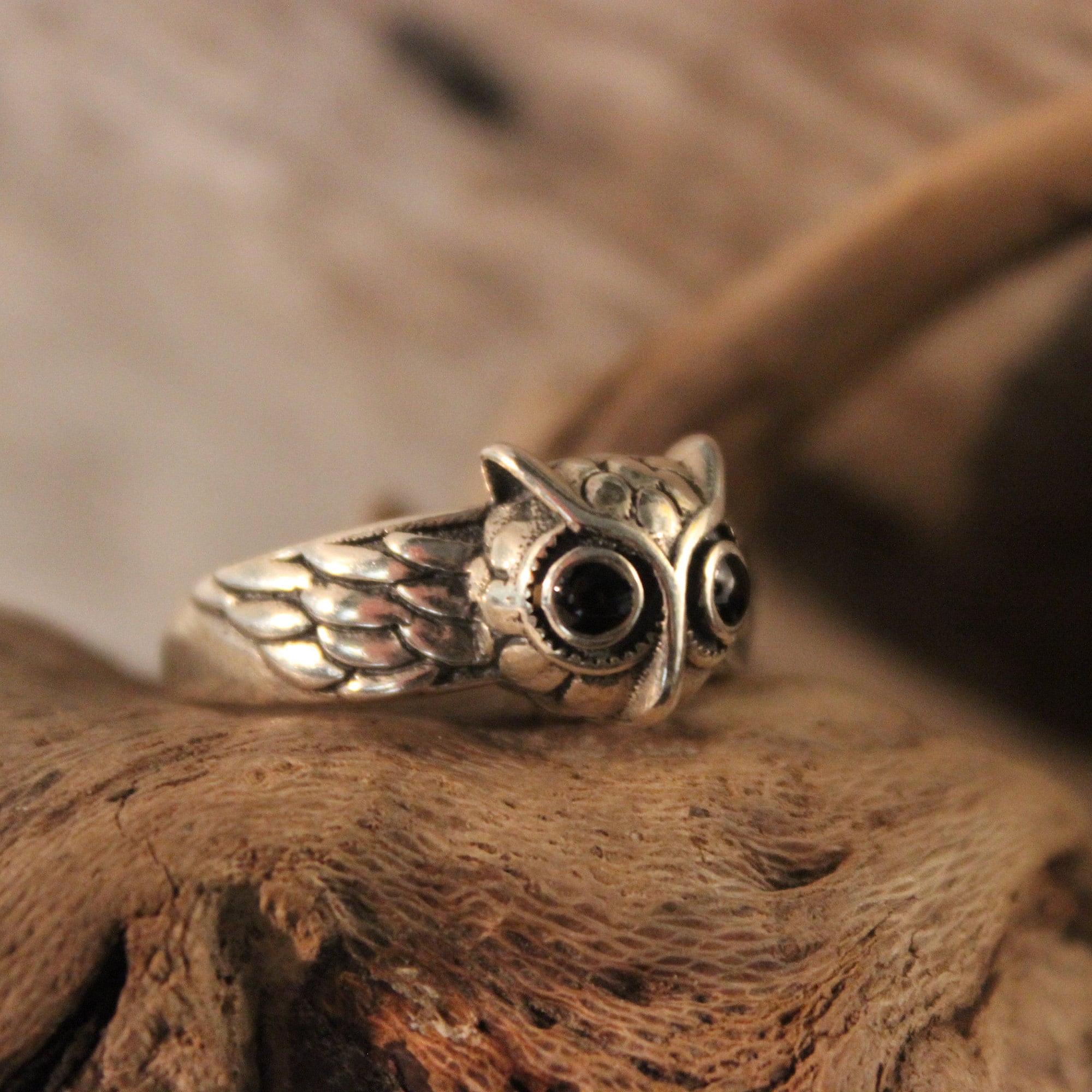 Vintage Sterling Silver Owl Ring Size 9 adjustable Vintage Owl Ring 4.8 ...