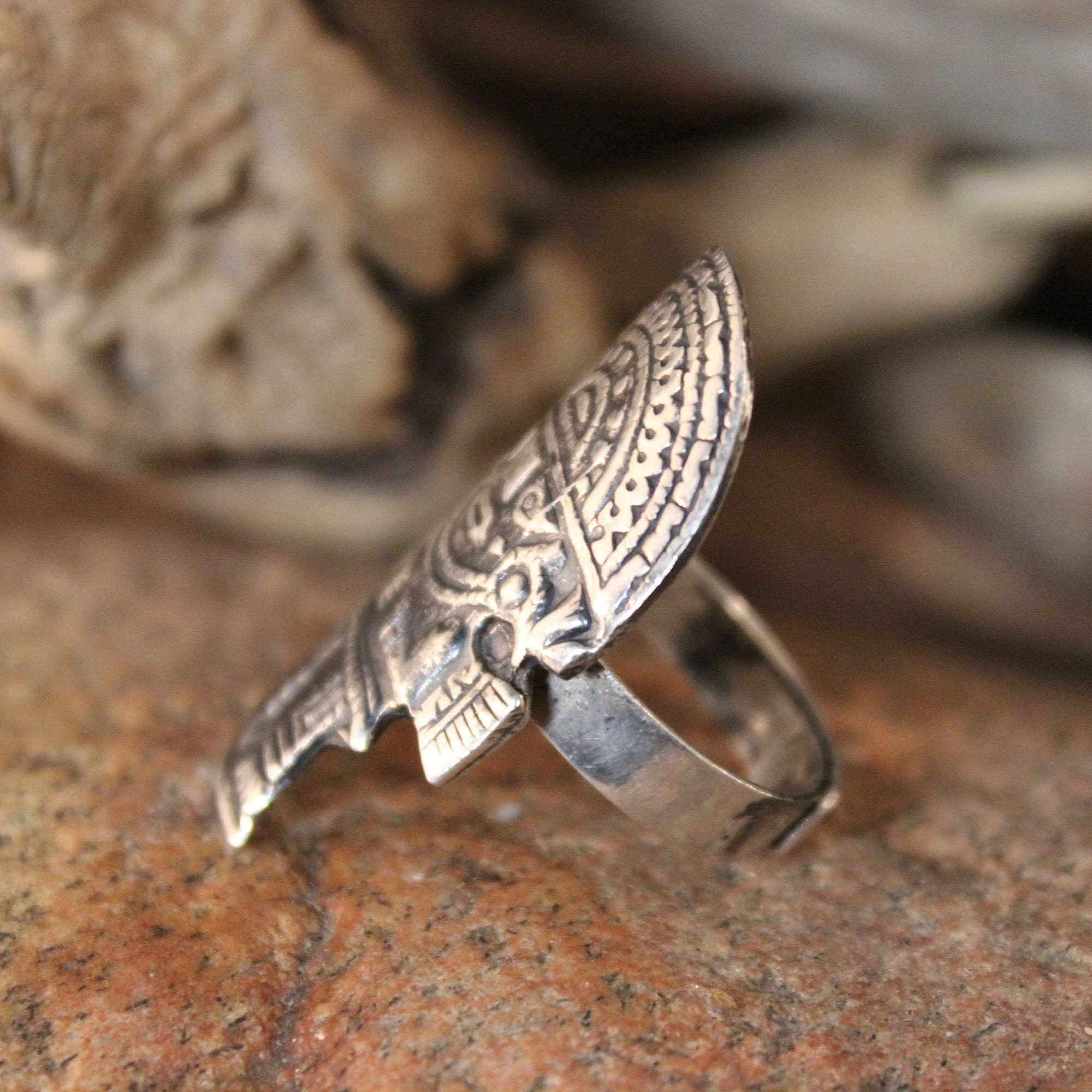 Sterling Tumi Vintage Ring Peruvian Silver Ring Mens Vintage Ring 8.5 ...