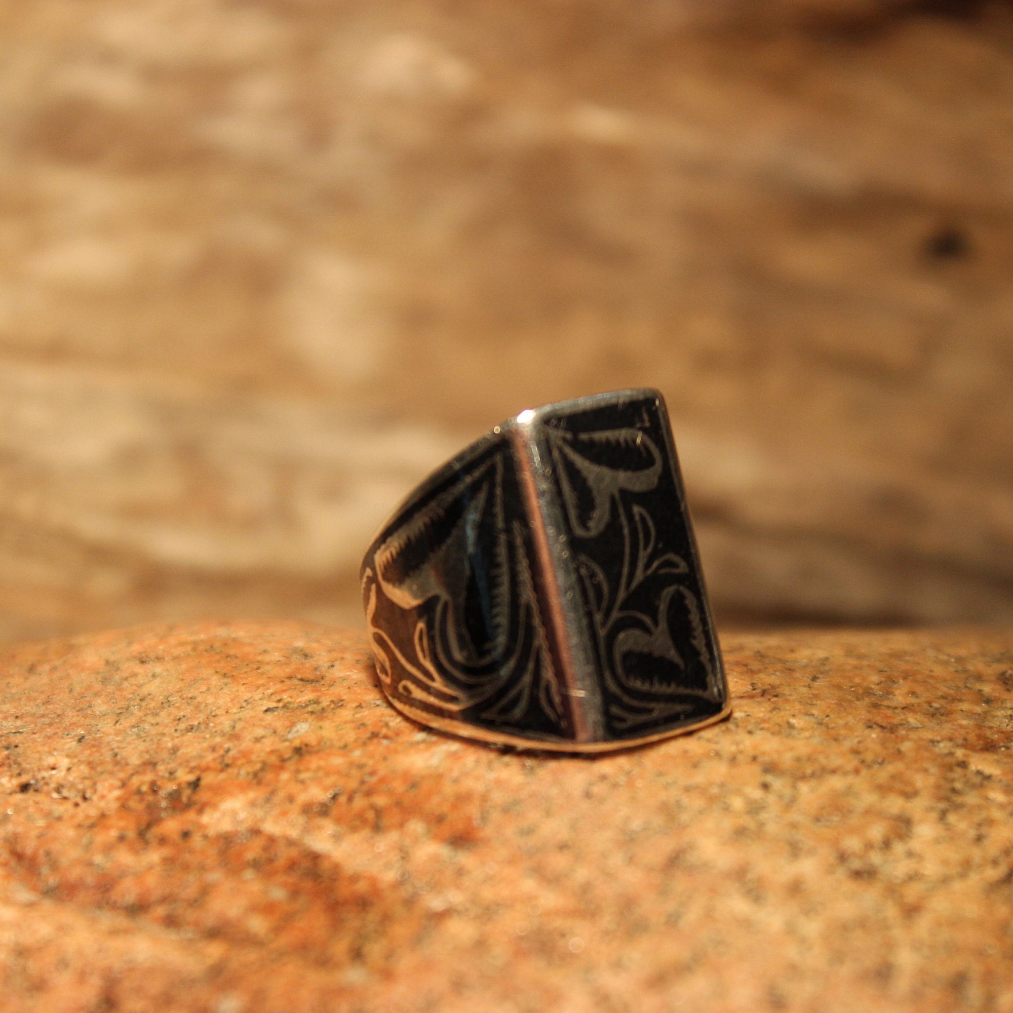 Large Mens Sterling Silver Heart Ring Size 9 Vintage Heart Ring 7.2 ...