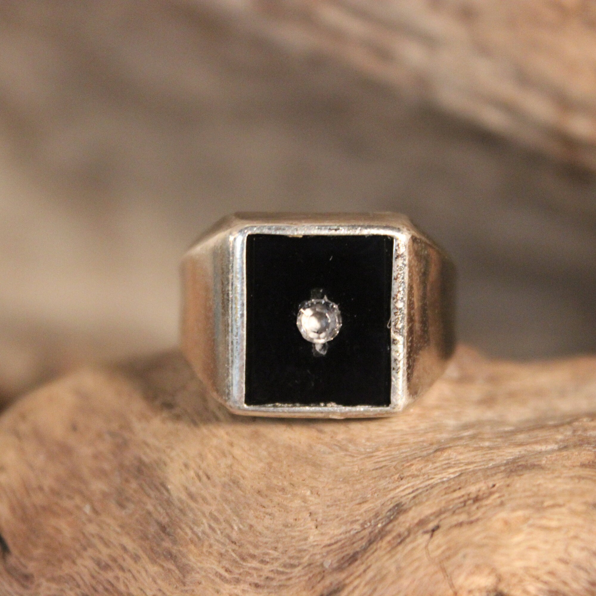 Large Mens Silver Ring Sterling Silver Mens Onyx Ring Heavy 7.2 Grams ...