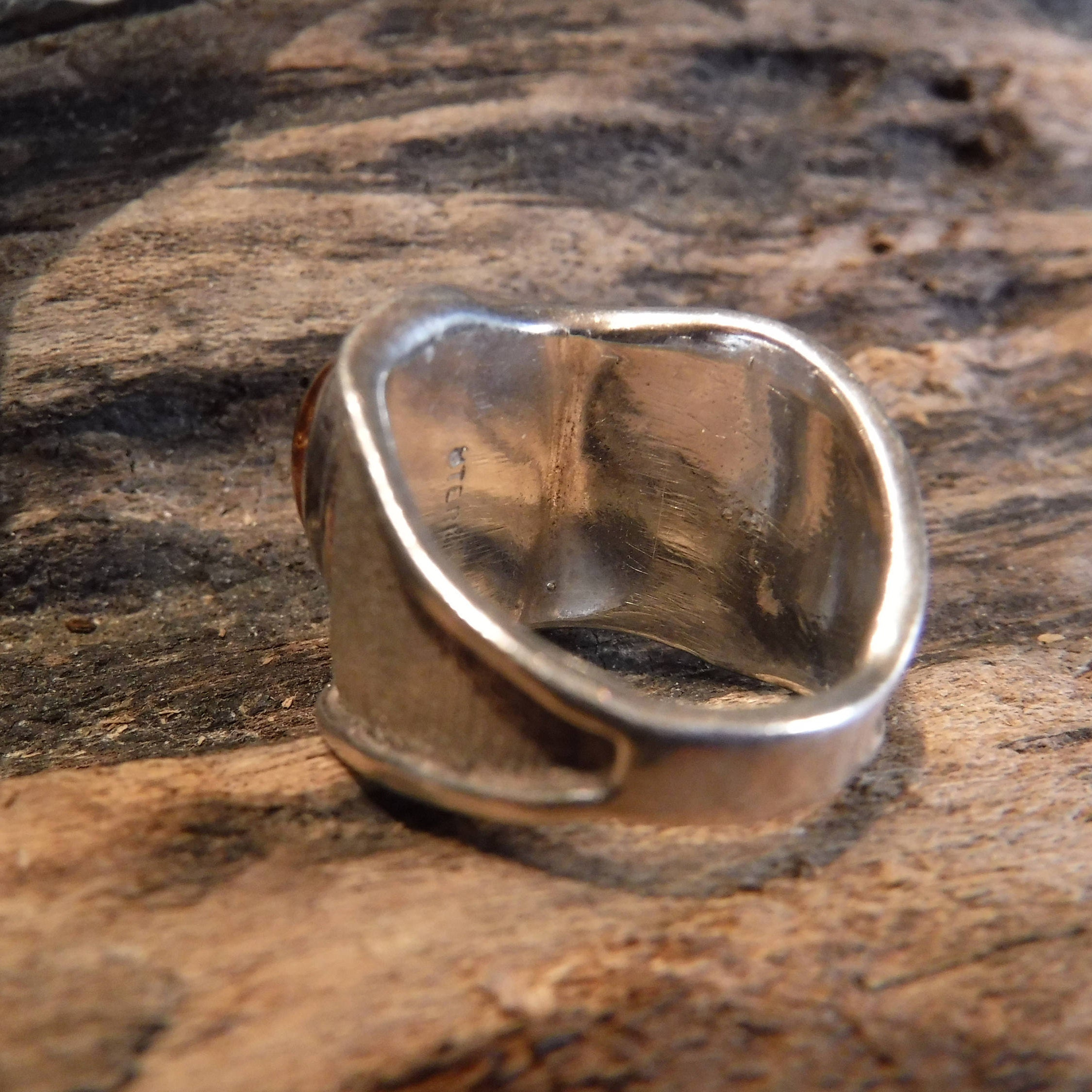 Vintage Mens Silver Ring Amber Sterling Silver Ring 925 Sterling Size 6 ...