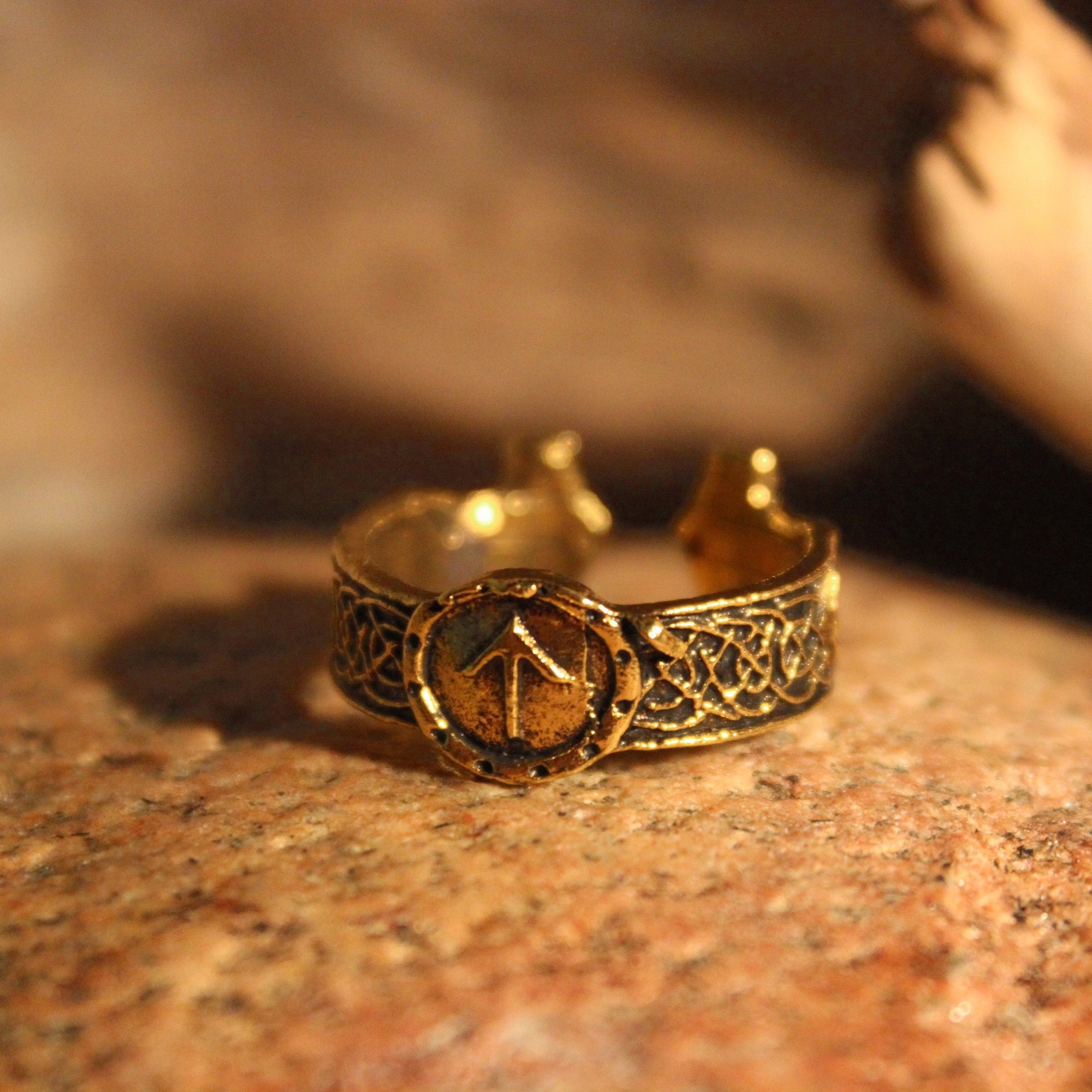 Norse Viking Odin's Helm of Awe Ring Band Arrow Valknut Rings Odin ...