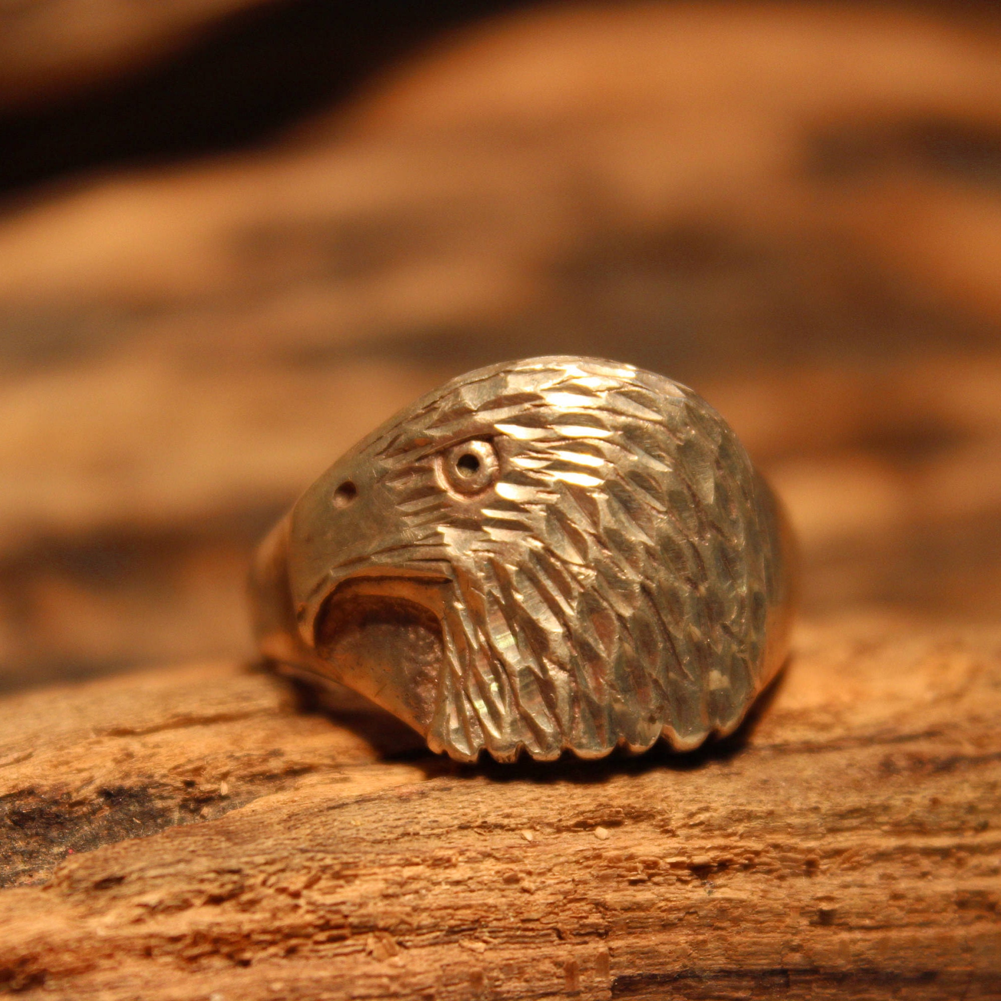 Vintage Mens Silver Eagle Ring Native American Size 13 Mens Eagle Head ...