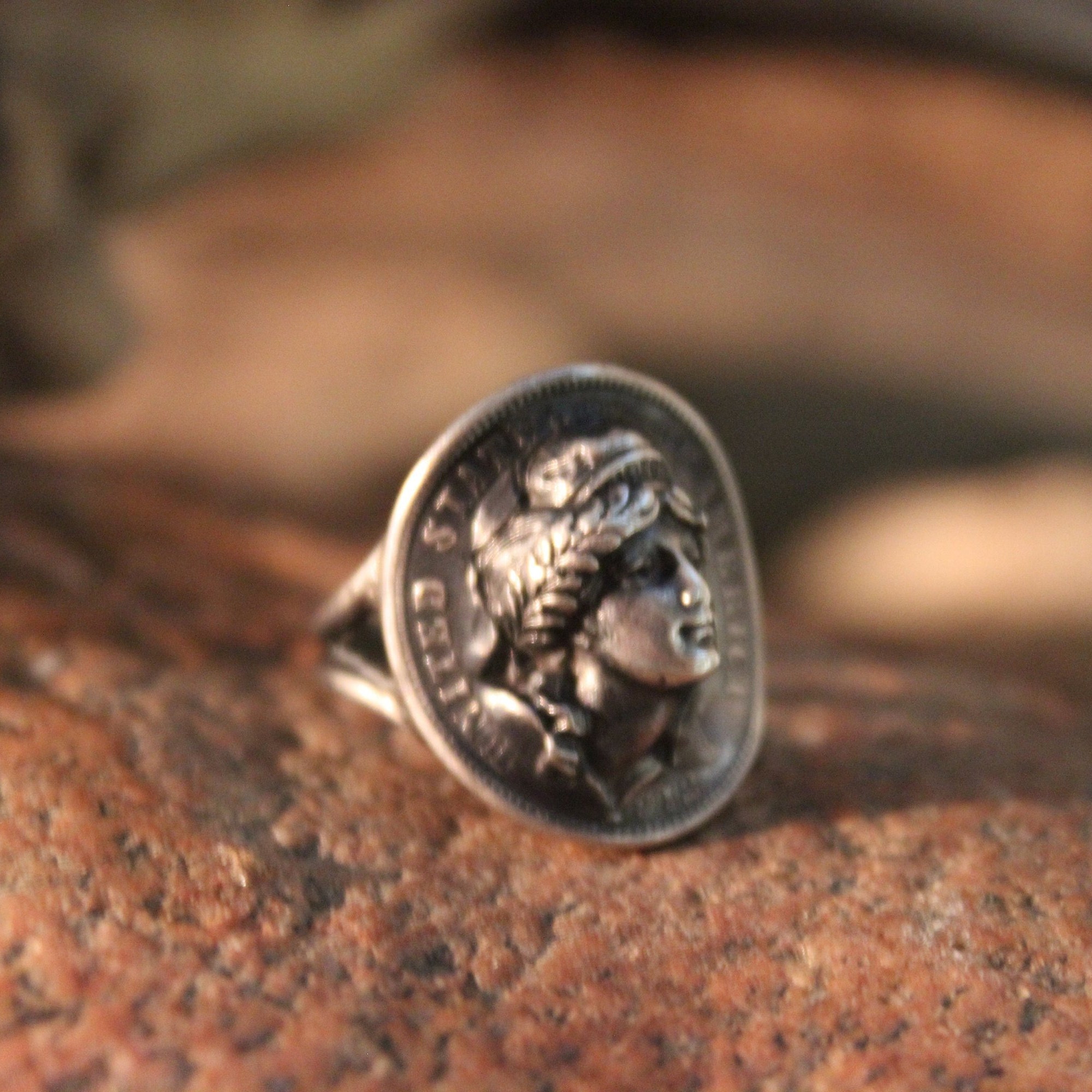 Vintage Sterling Silver Coin Ring Size 4 Vintage Silver American Coin ...