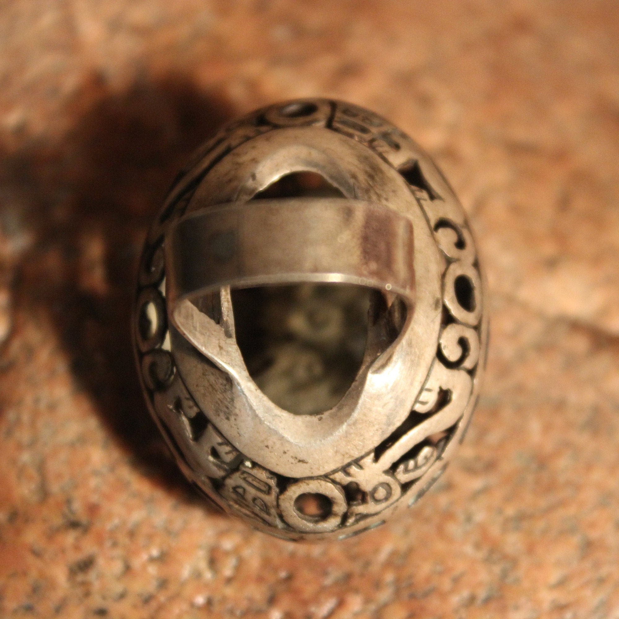 Rare Vintage Arte Orfebre 1950 Peruvian Ring Inca Sterling Silver Dome ...