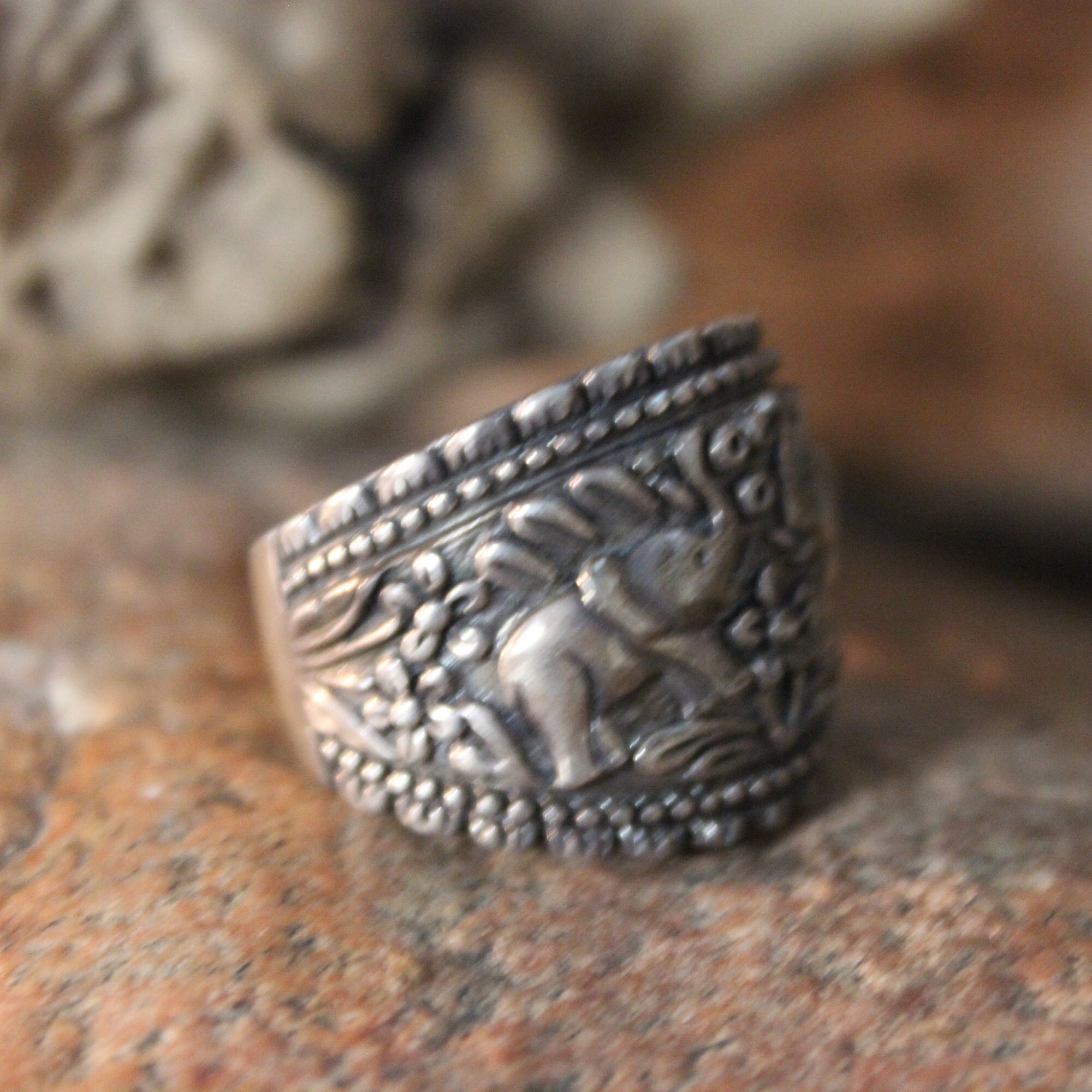 Vintage Sterling Silver Elephant Ring 10.7 Grams Size 9 Stamped 925 ...