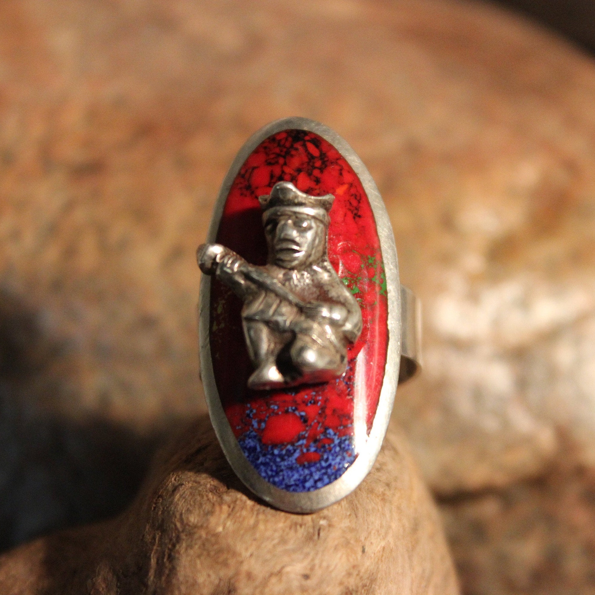 Rare Vintage 1970's Peruvian Sterling Silver Ring Size 9 Adjustable ...