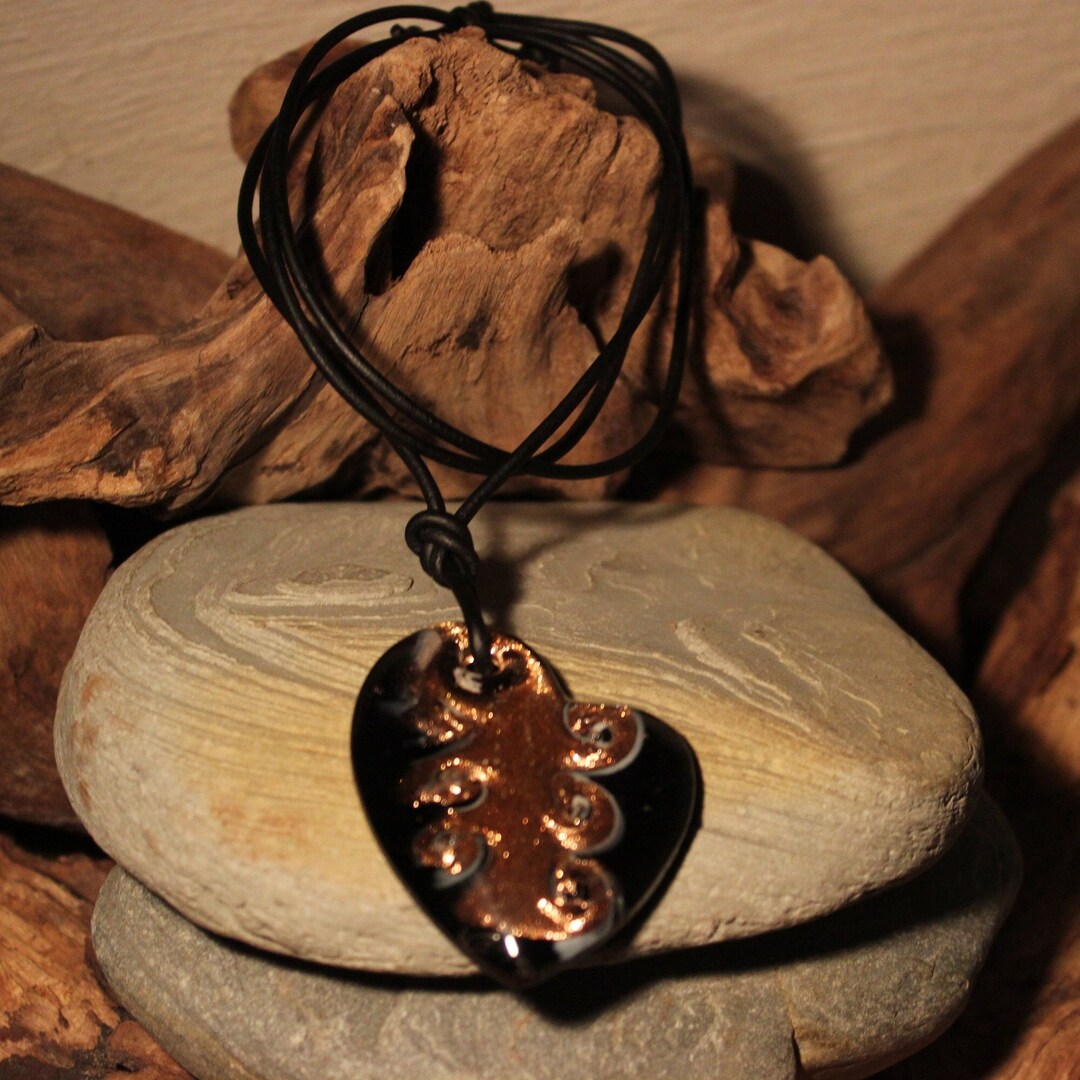 Hand Created Murano Inspired Glass Pendant Necklace Large Glass Pendant ...