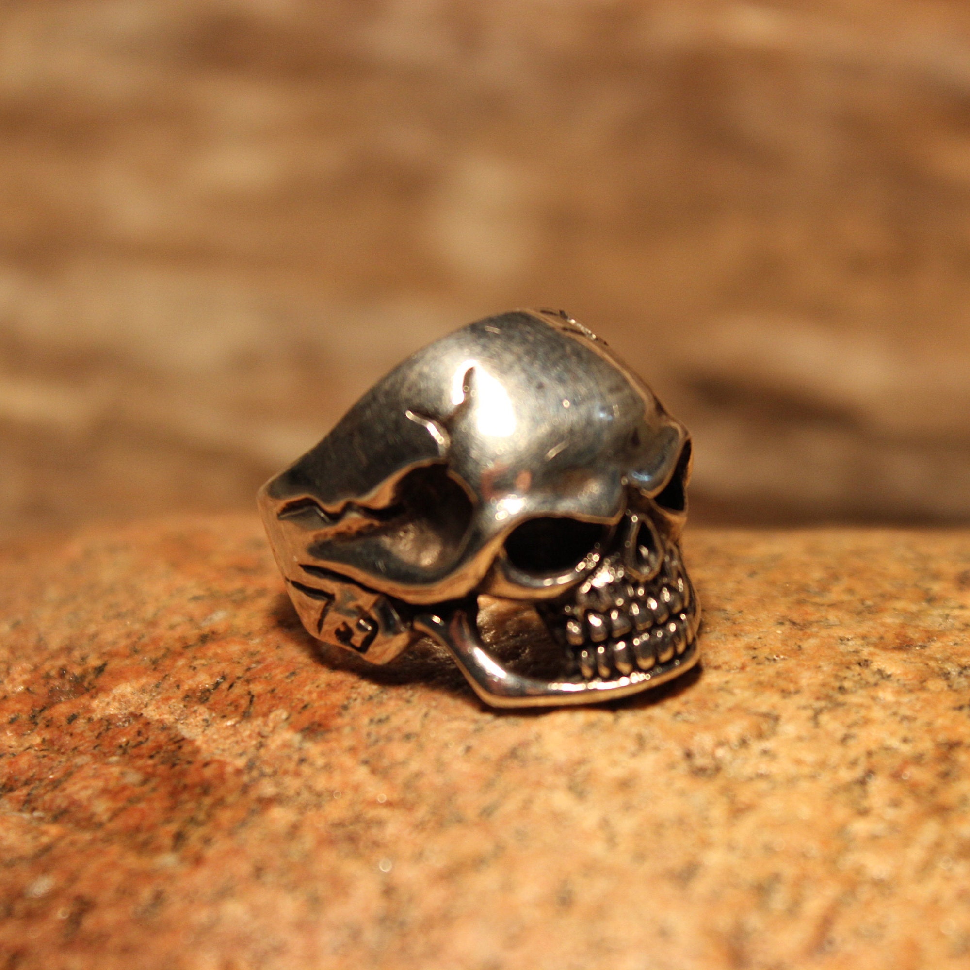 Mens Silver Ring Vintage 925 Mens Biker Skull Ring Heavy 13 Grams Size ...