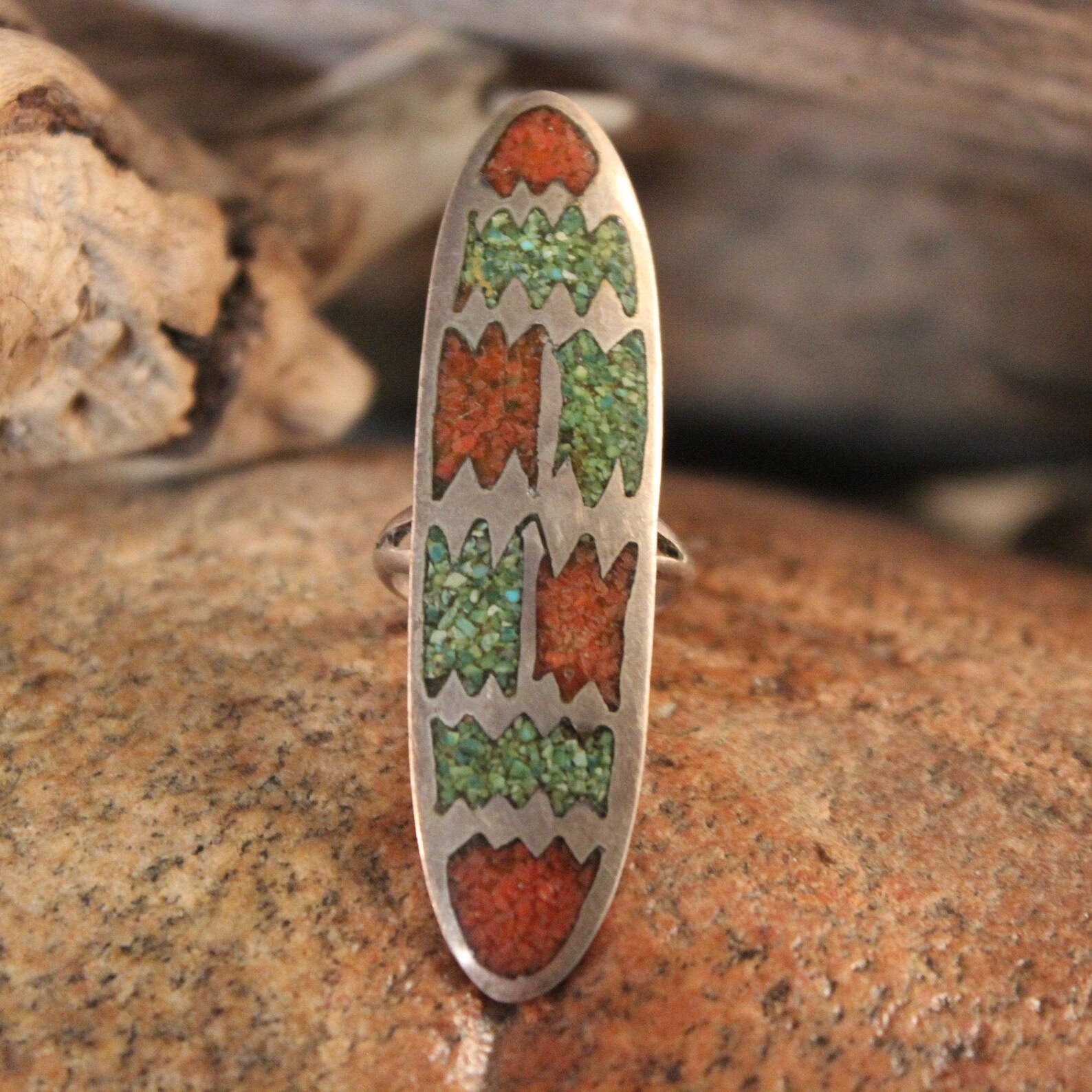 Large Vintage Zuni Ring Native American Sterling Silver Size - Etsy