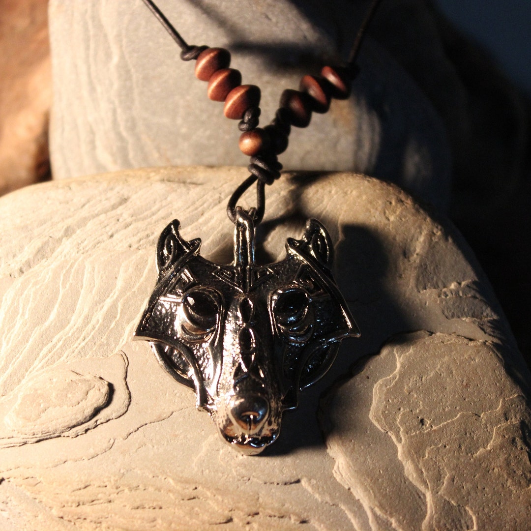 Large Wolf Pendant Necklace Viking Wolf Necklace Wolf Necklace Wolf ...