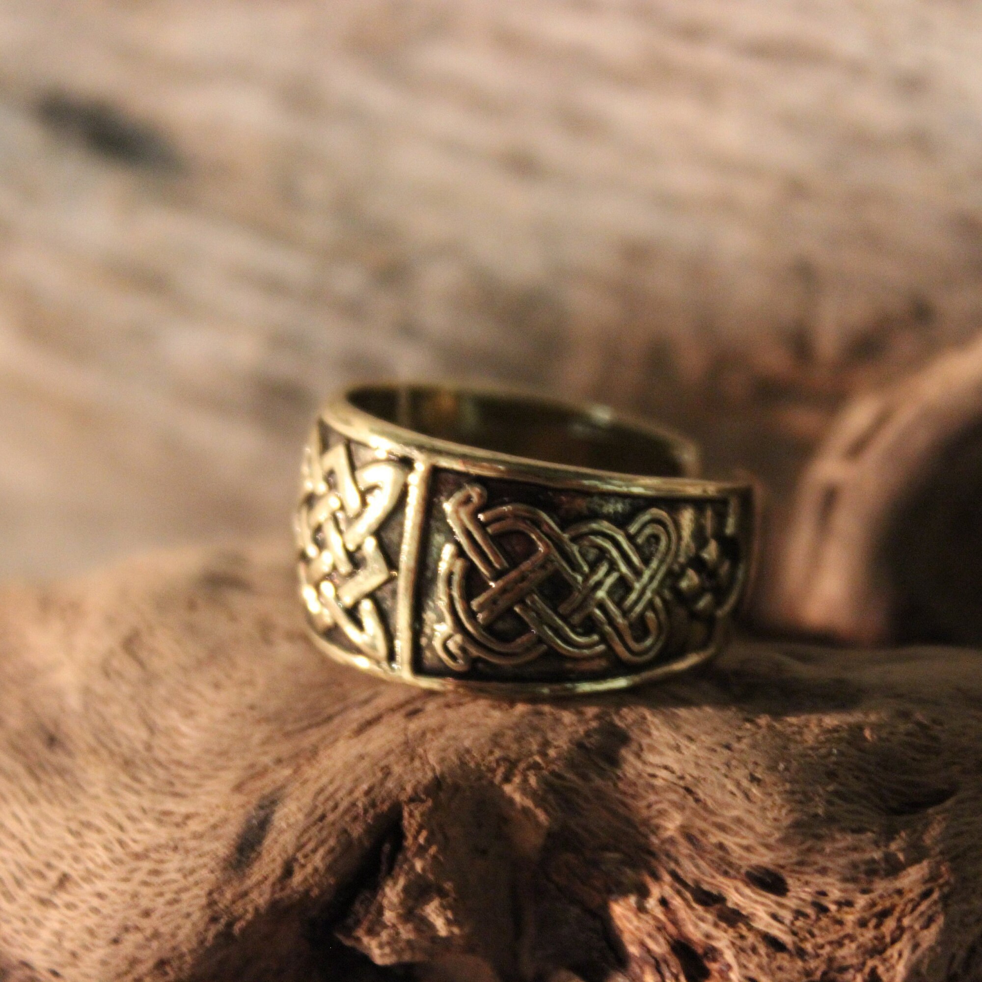 Mens Viking Ring Bronze Viking Band Ring Norse Ring Celtic Ring 8.5 ...