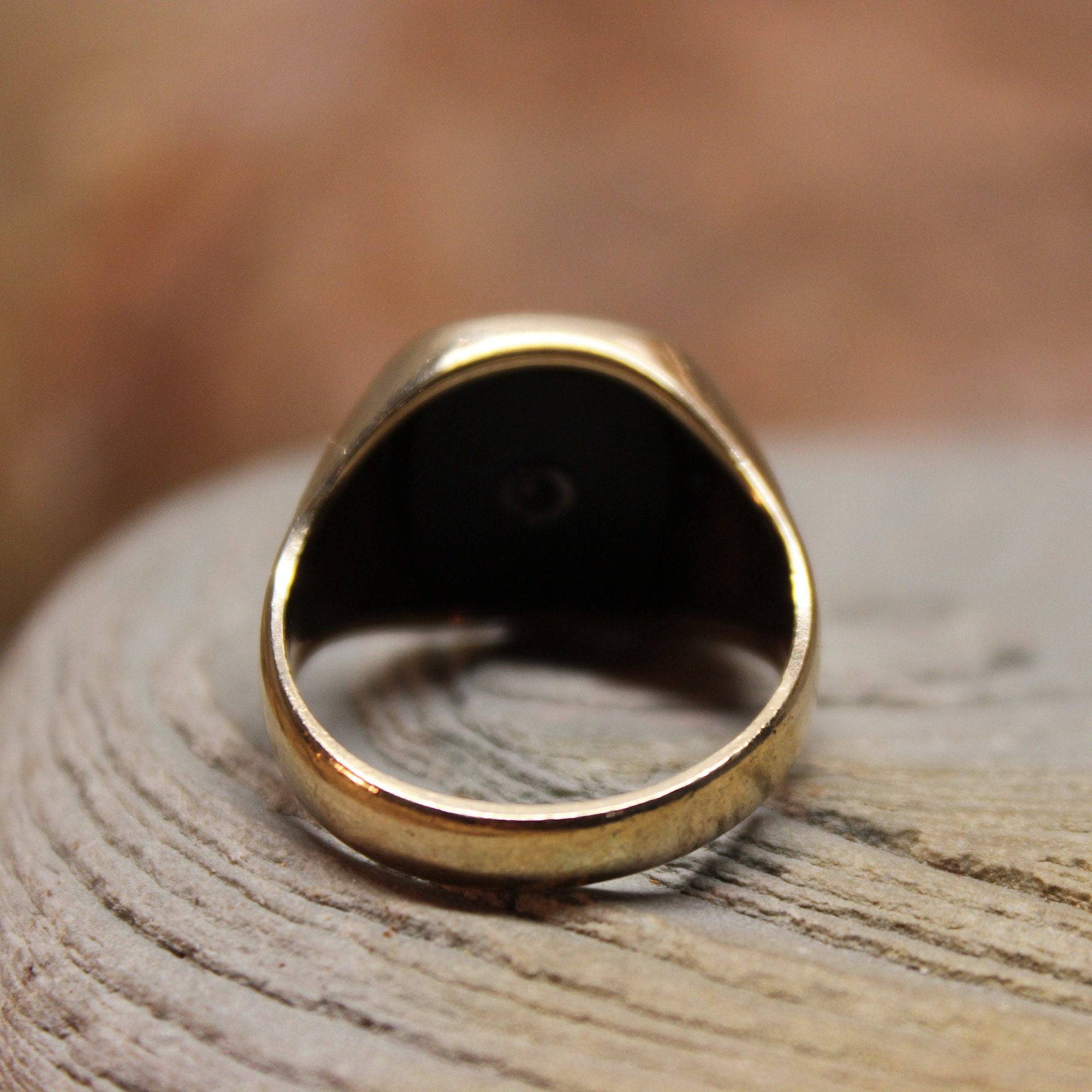 1950s Vintage Mens Signet Ring 10K Solid Yellow Gold Ring 5.2 Grams ...