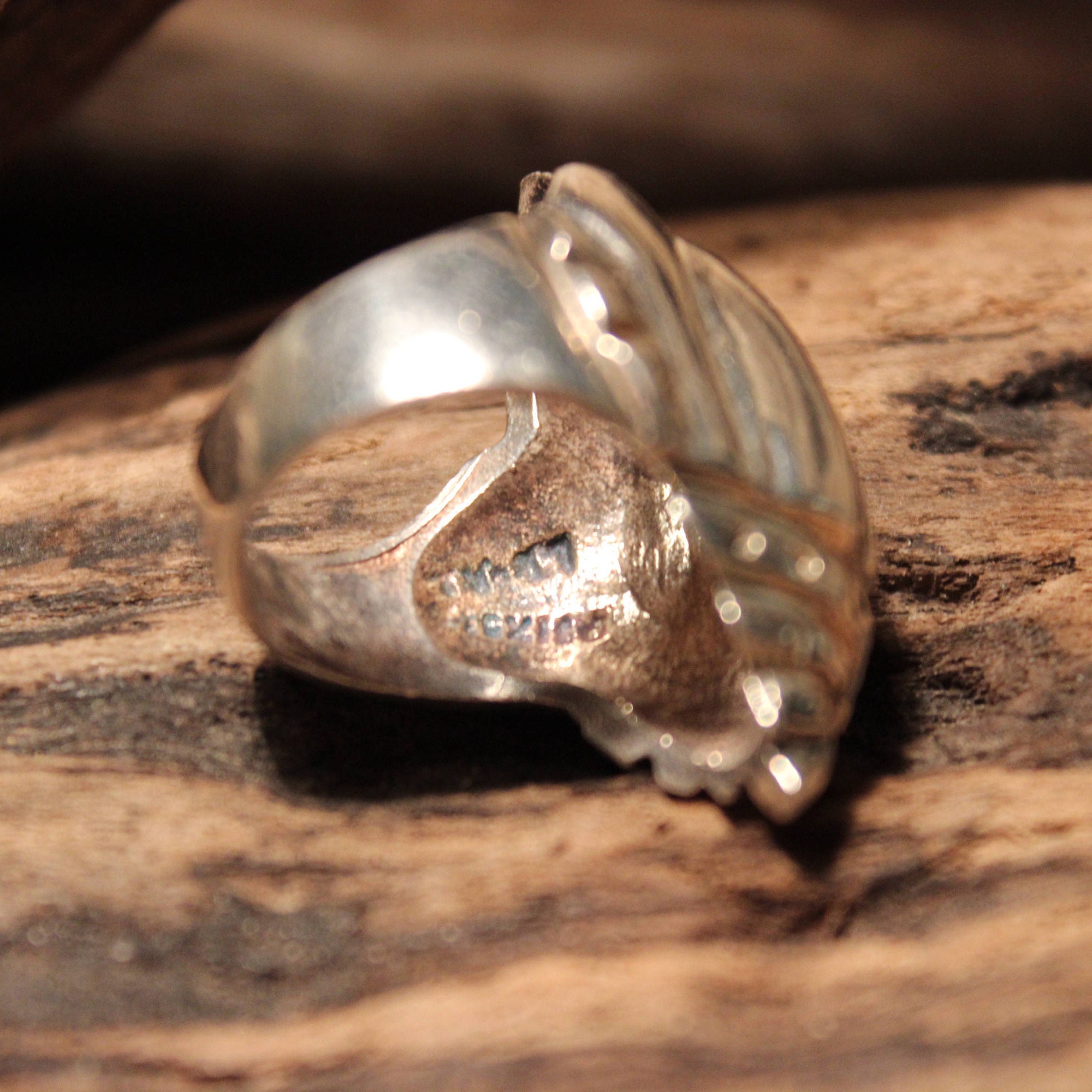 Large Vintage Shell Ring Mexico Sterling Silver Womans Ring 14.6 Grams ...