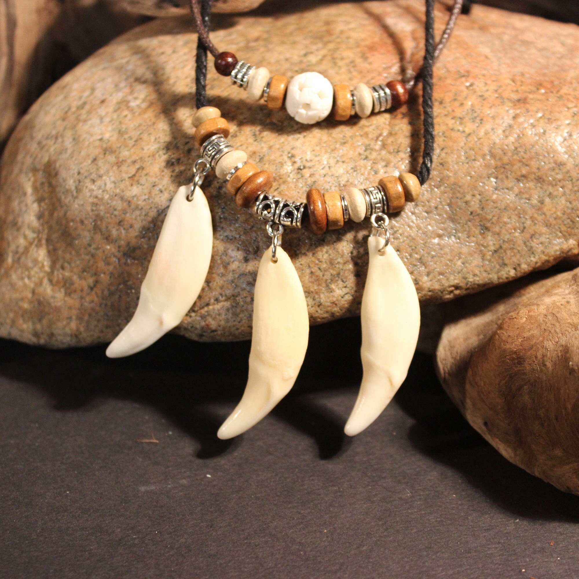 Large Wolf Tooth Necklace Wolf Teeth Necklace Wolf Necklace Wolf Tooth ...