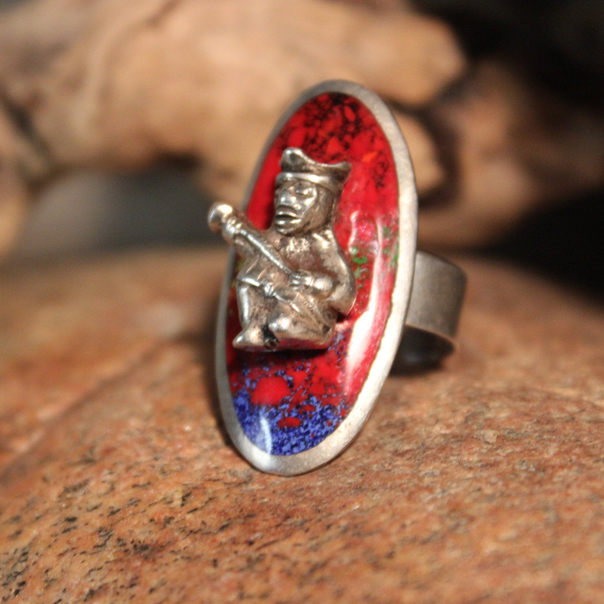 Rare Vintage 1970's Peruvian Sterling Silver Ring Size 9 Adjustable ...