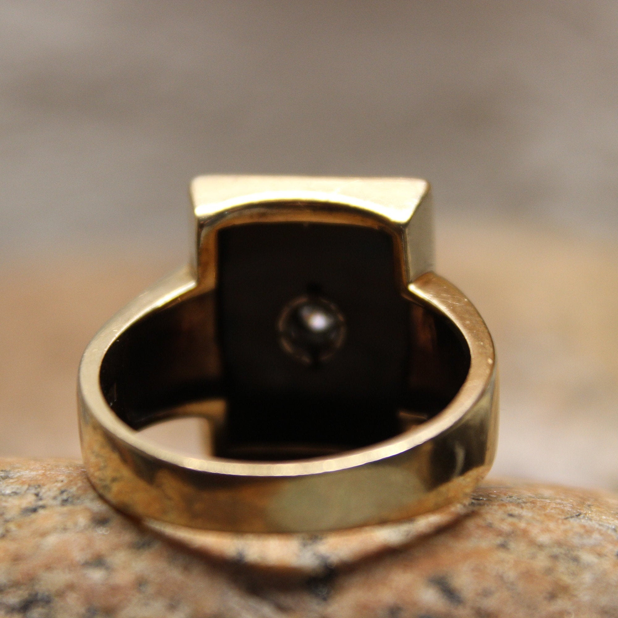 1940's Vintage Mens Large Diamond Ring 10K Solid Yellow Gold Mens Ring ...