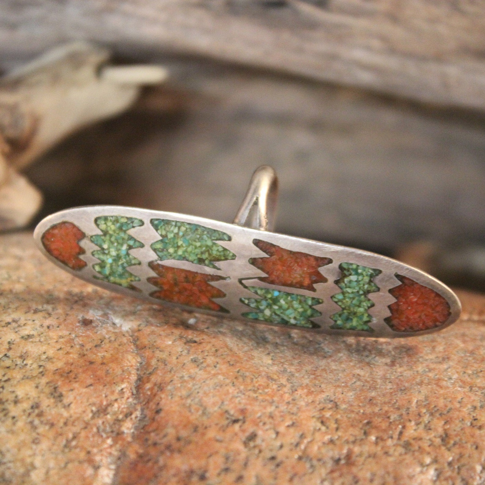 Large Vintage Zuni Ring Native American Sterling Silver Size - Etsy