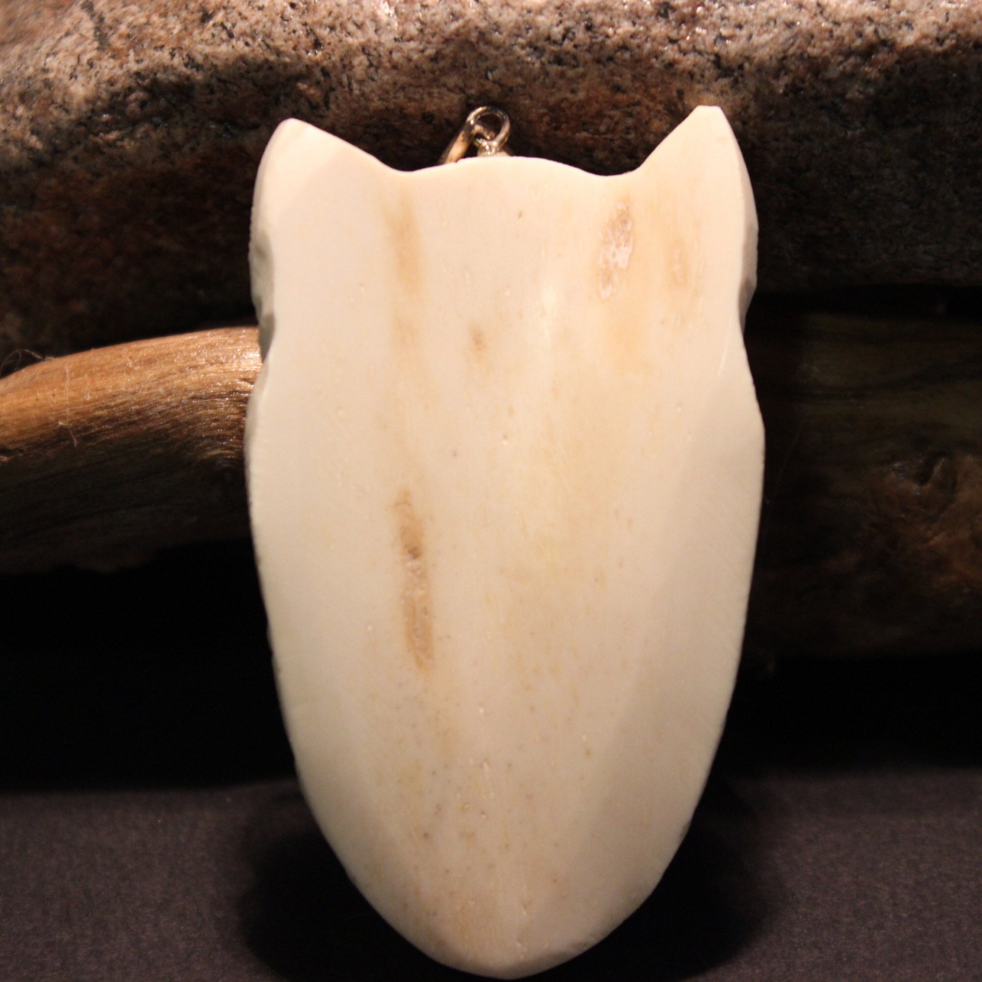 Wolf Pendant Necklace Large Carved Bone Wolf Pendant Native Pendant ...