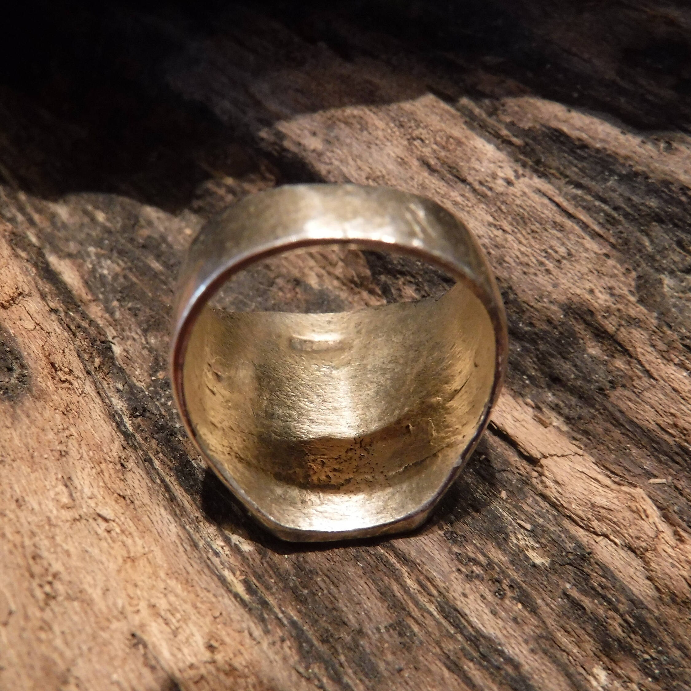 Mens Silver Ring Heavy 9.5 Grams Vintage Sterling Silver Adam and Eve ...