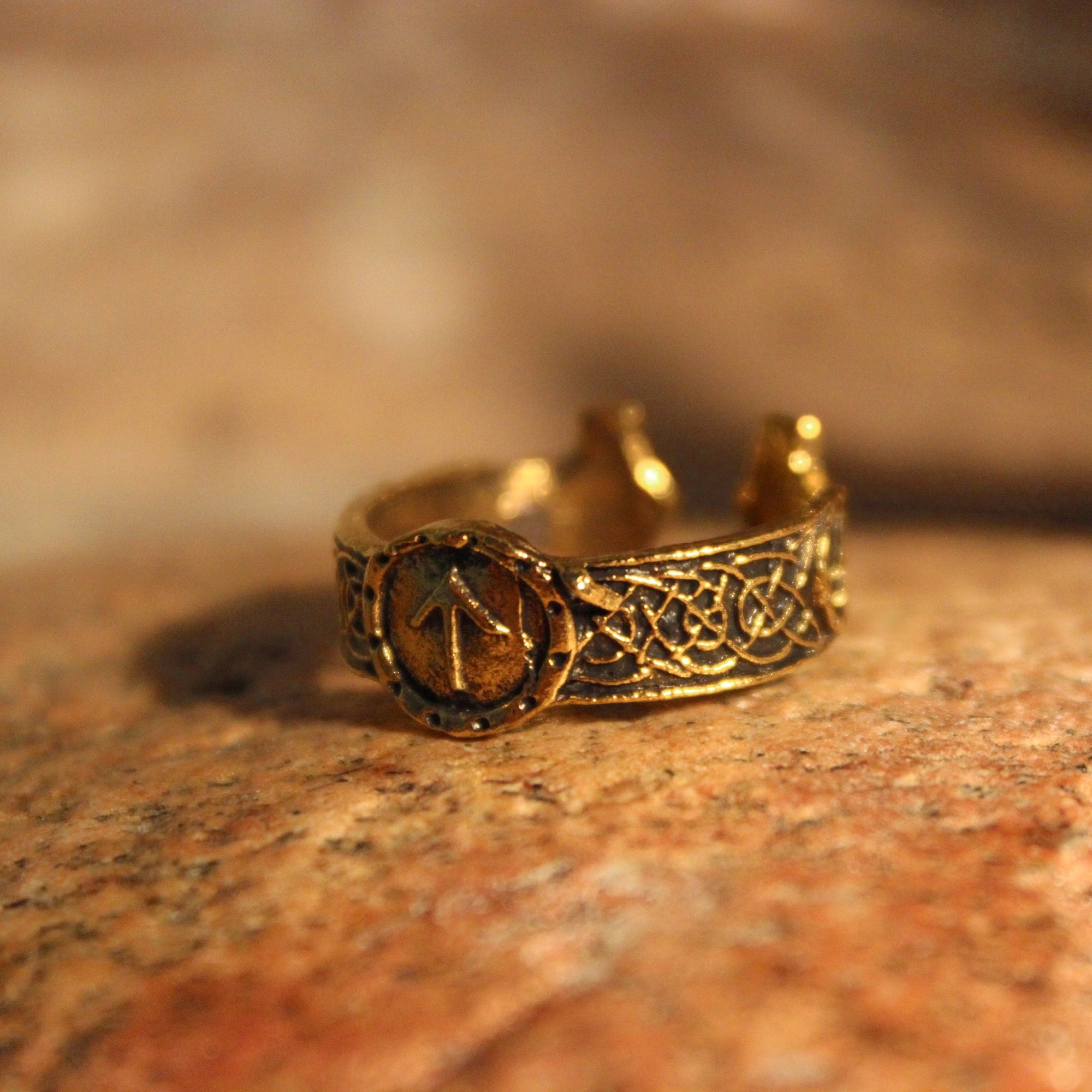 Norse Viking Odin's Helm of Awe Ring Band Arrow Valknut Rings Odin ...