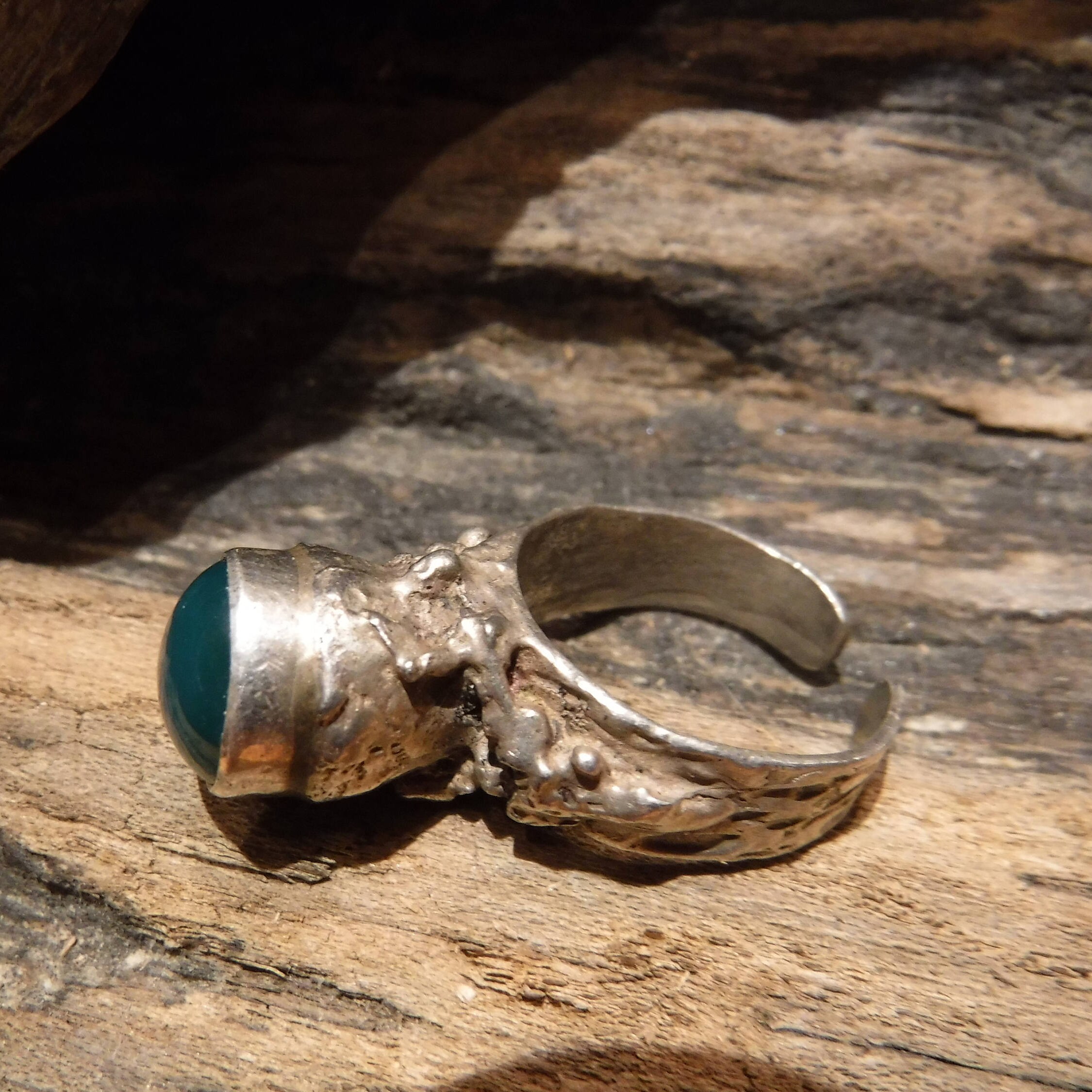 Vintage Sterling Silver Ring Israel Eilat Stone Tower Ring 8.8 Grams ...