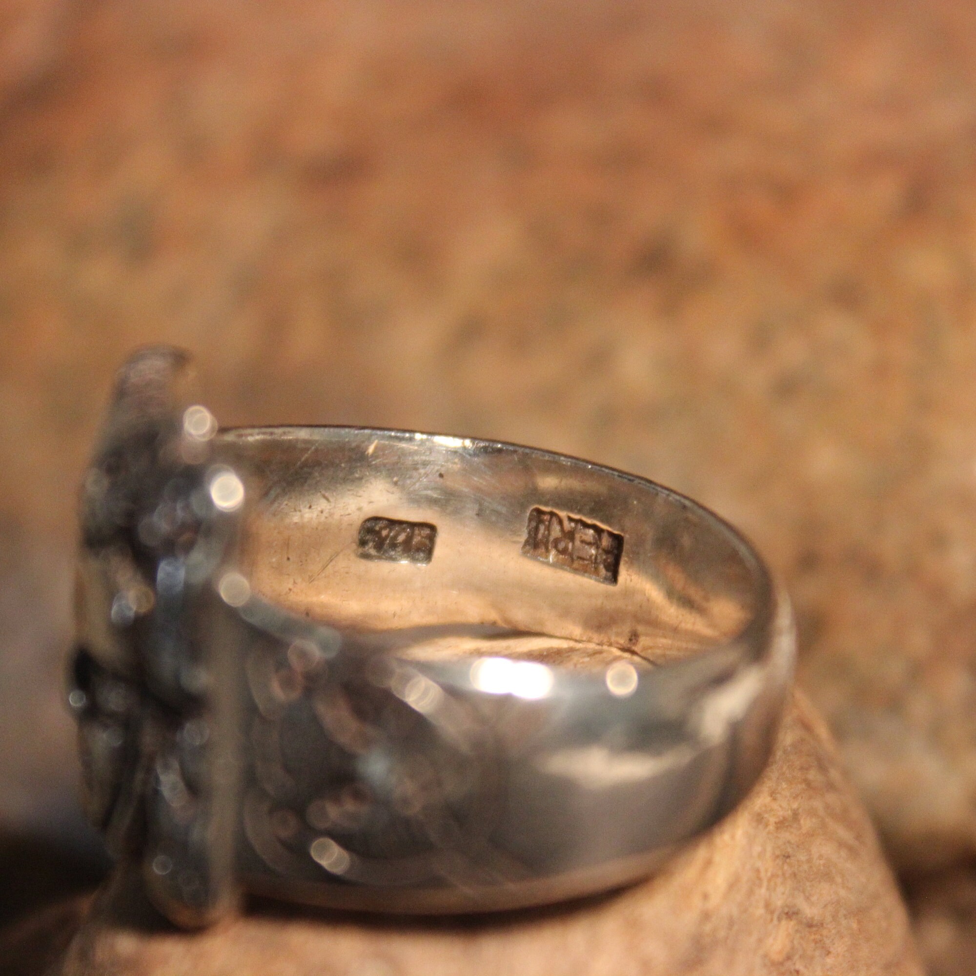 Vintage 1970's Rare Peruvian Sterling Silver 18K Gold Ring Size13 ...