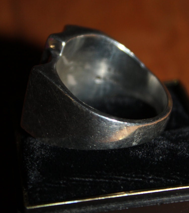 Mens Silver Ring Heavy 16 grams Vintage Sterling Silver signed Retro ...