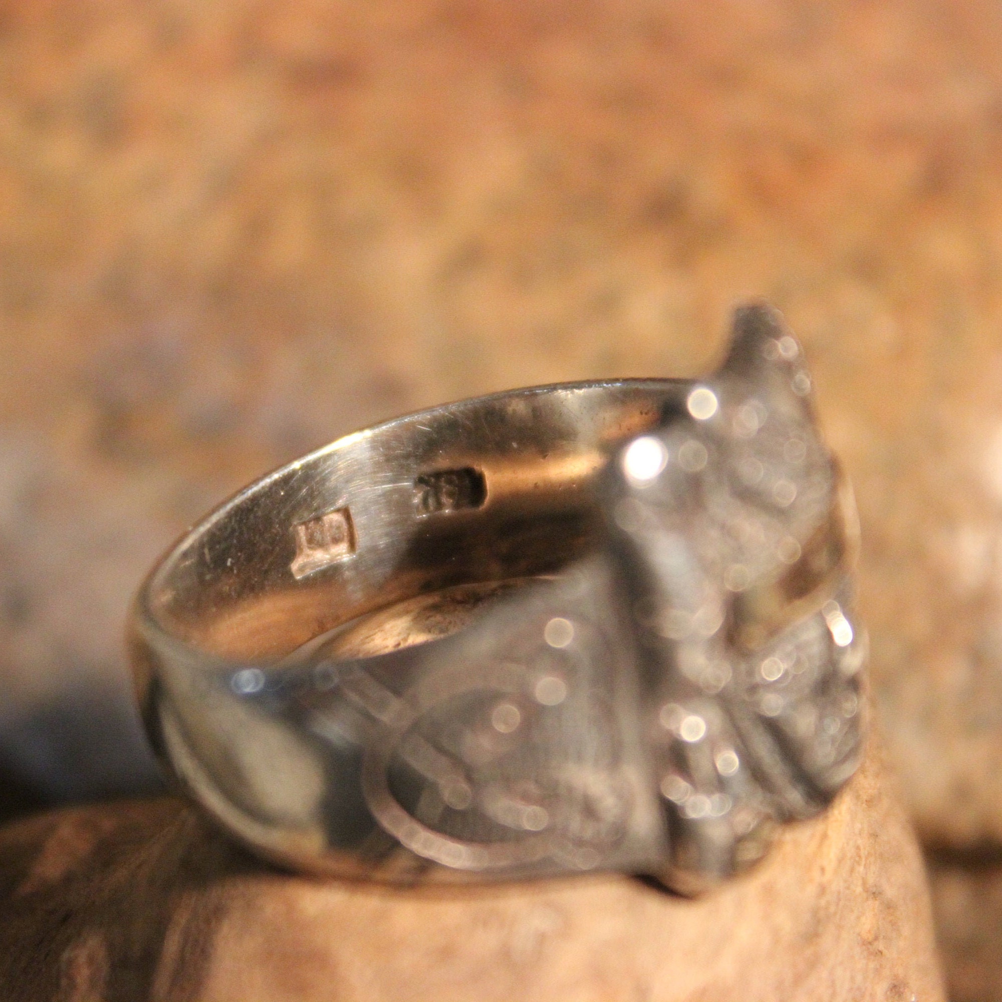 Vintage 1970's Rare Peruvian Sterling Silver 18K Gold Ring Size13 ...