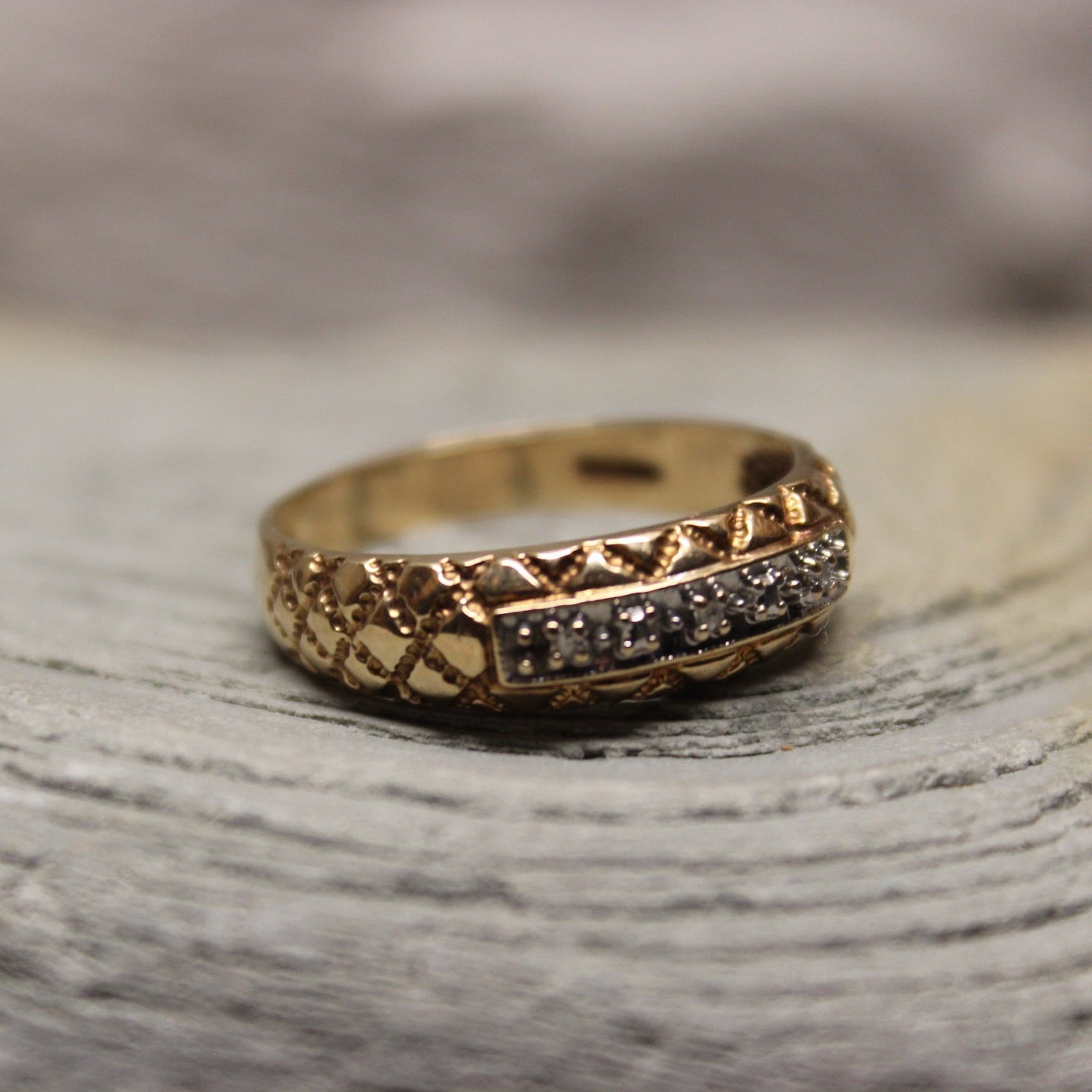 1980's Vintage Mens Vintage Diamond Ring 10K Yellow Gold Ring 3 ... 1980's Vintage Mens Vintage Diamond Ring 10K Yellow Gold Ring 3 ...