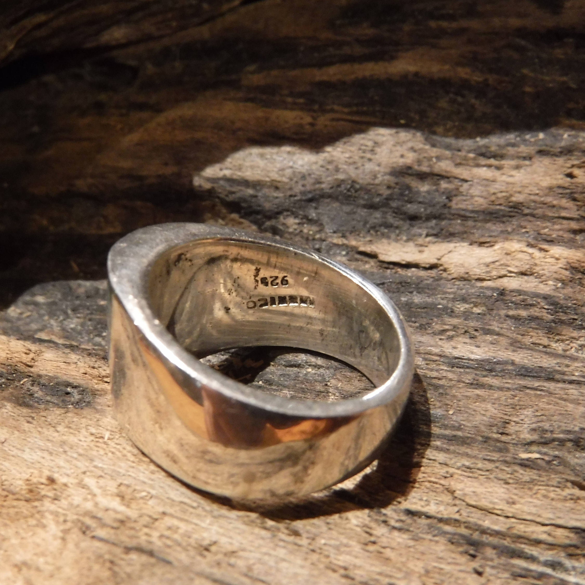 Mens Large Sterling Mexican 925 Ring Native Heavy 13.9 grams Size 8 ...