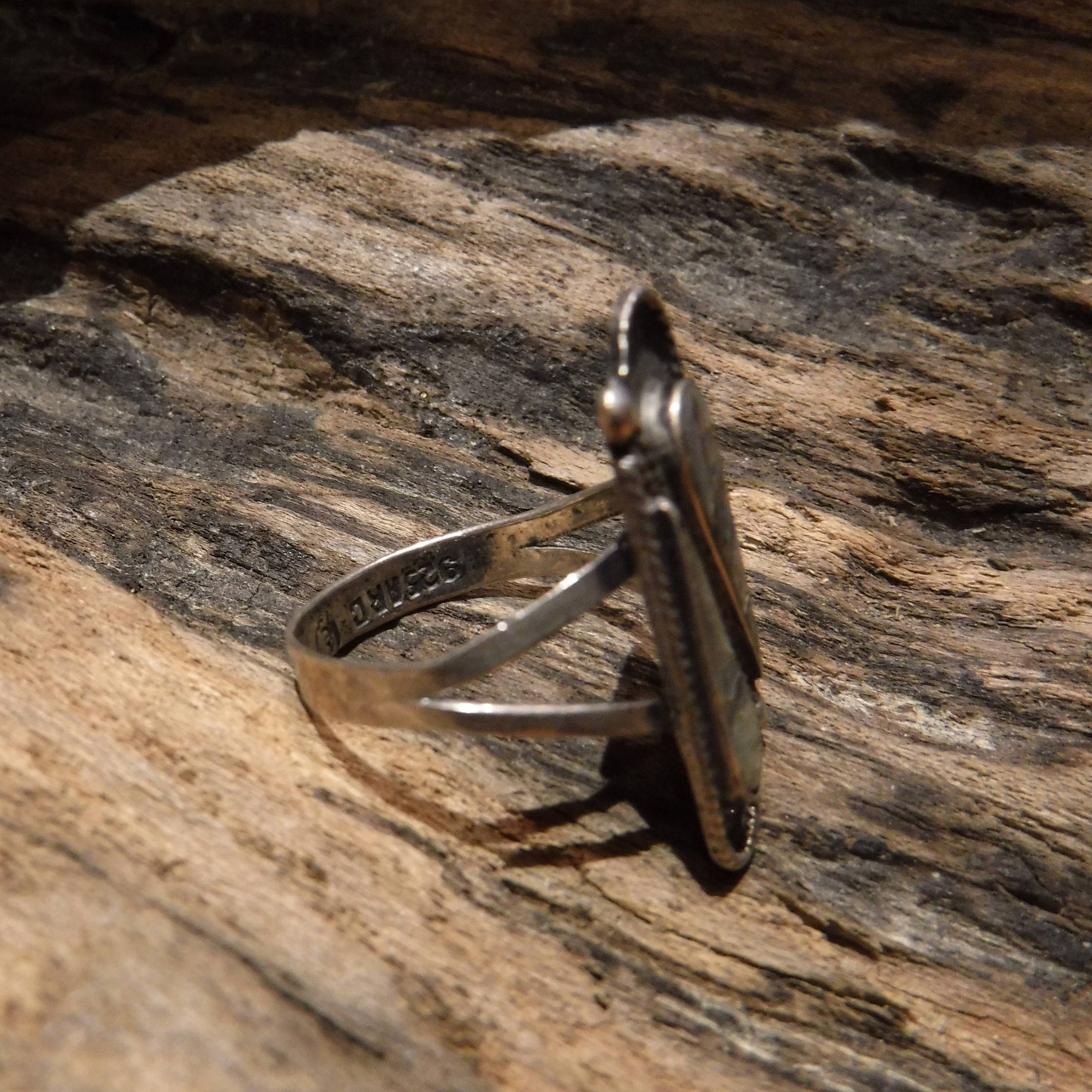 Sterling Mexico Eagle 3 Abalone Ring Signed ARD Modernist Ring 2.4 ...