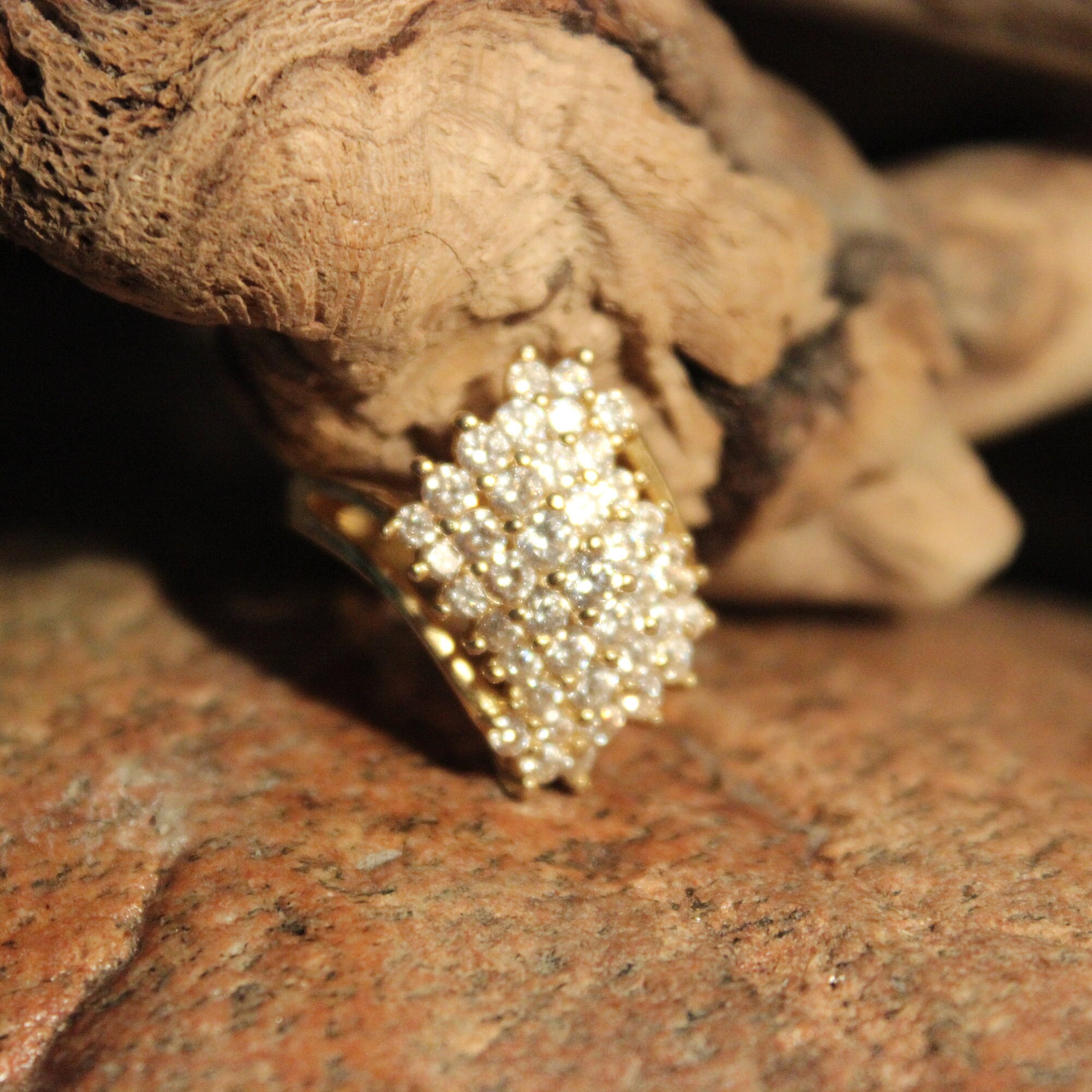 Vintage Ring 6.8 Grams Large Cubic Zirconia Cluster Ring Size 7 ...