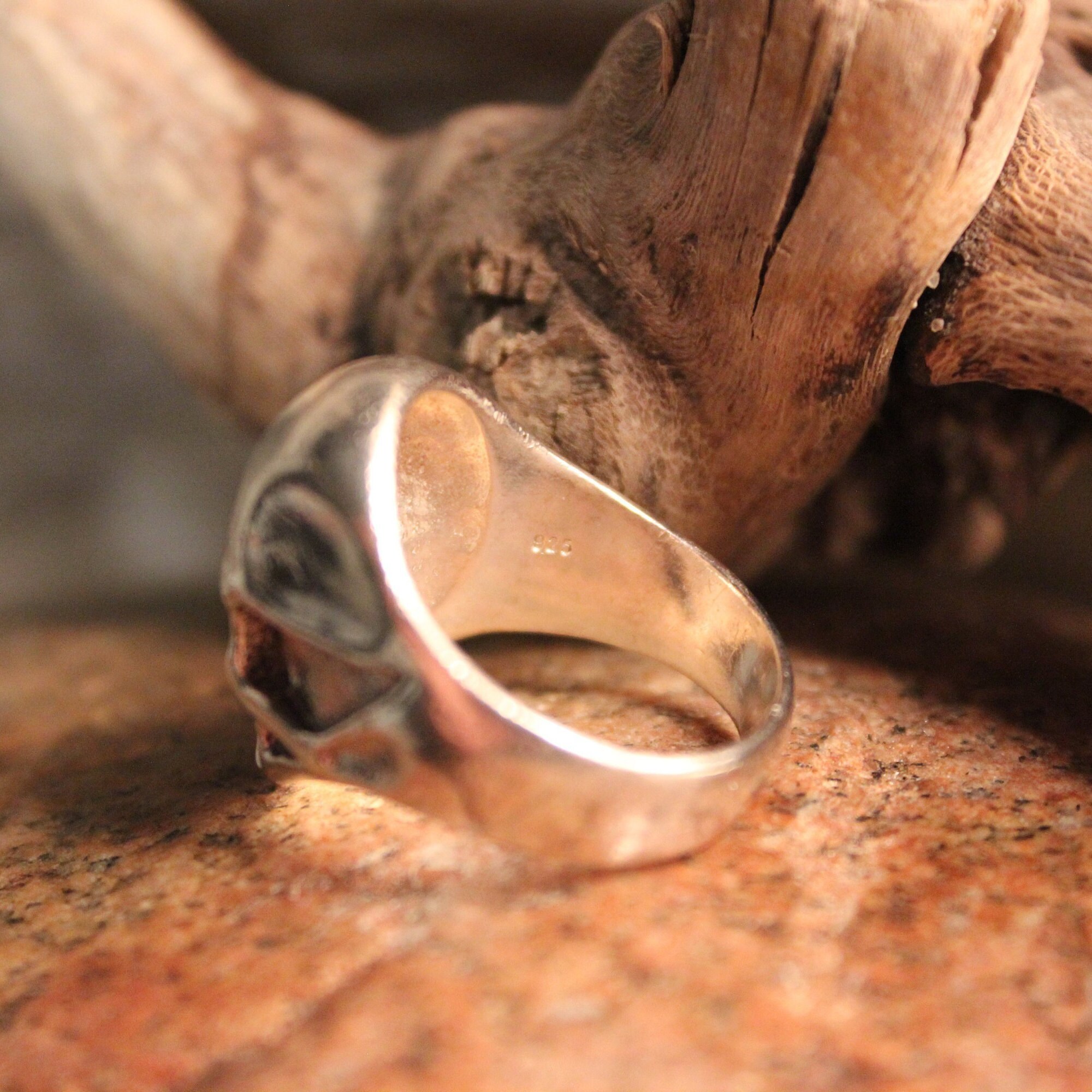 Mens Silver Ring Vintage 925 Mens Biker Skull Ring Heavy 12.5 Grams ...