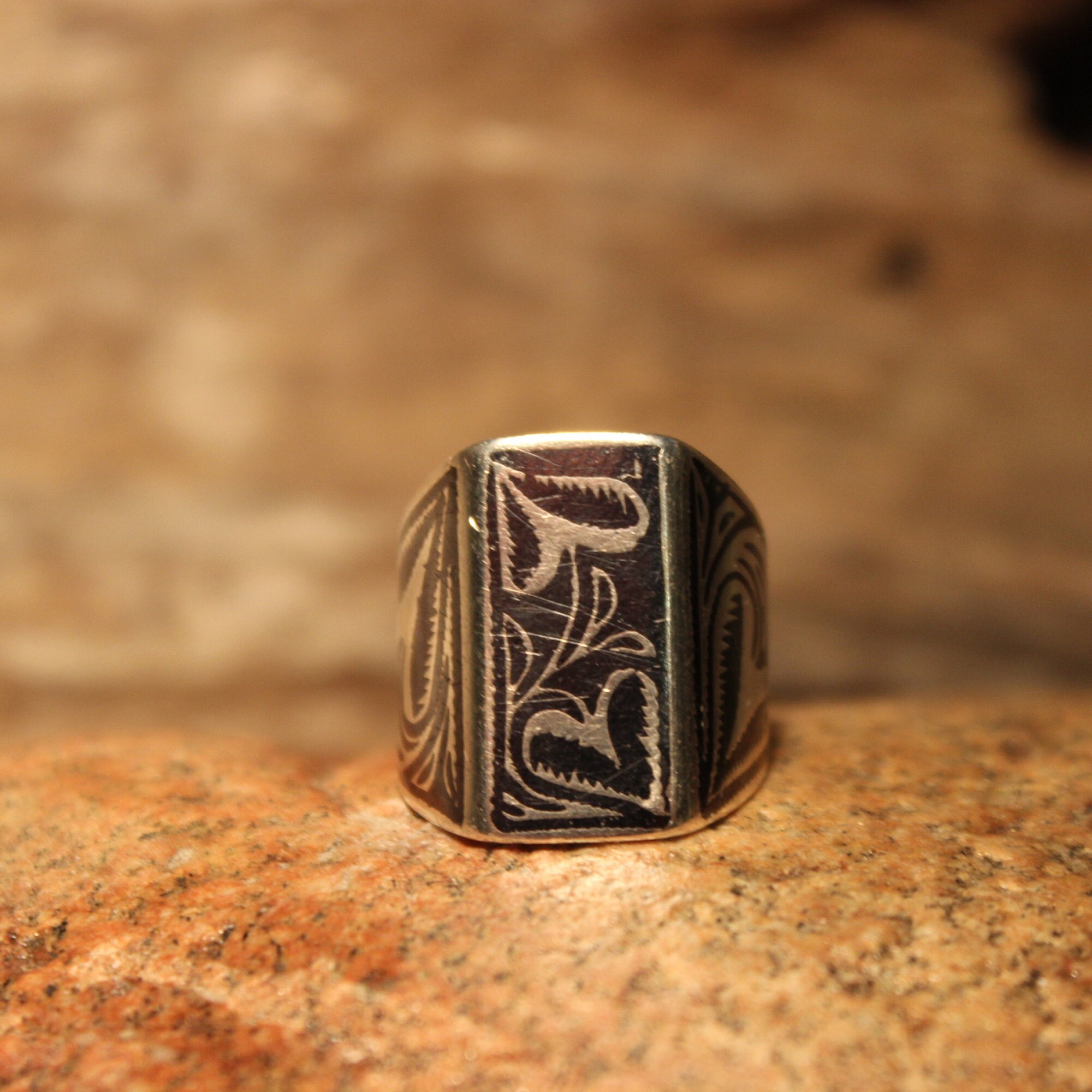 Large Mens Sterling Silver Heart Ring Size 9 Vintage Heart Ring 7.2 ...