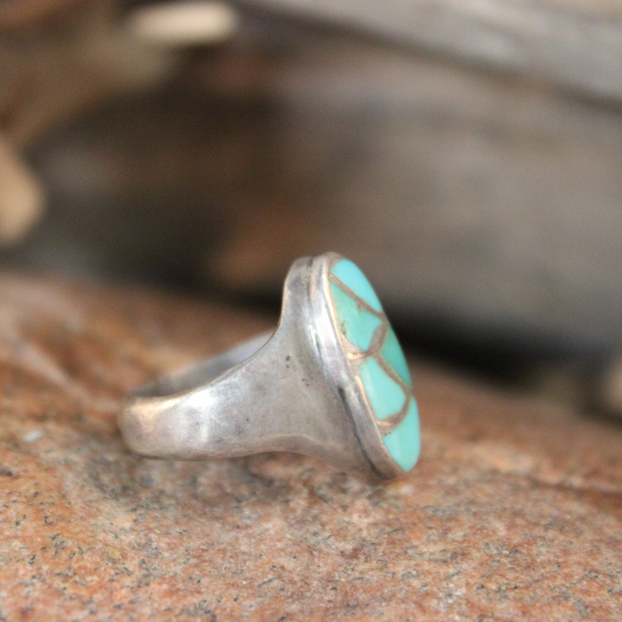 Mens Ring Sterling Silver Navajo Native American 10.5 grams Size 7 Mens ...