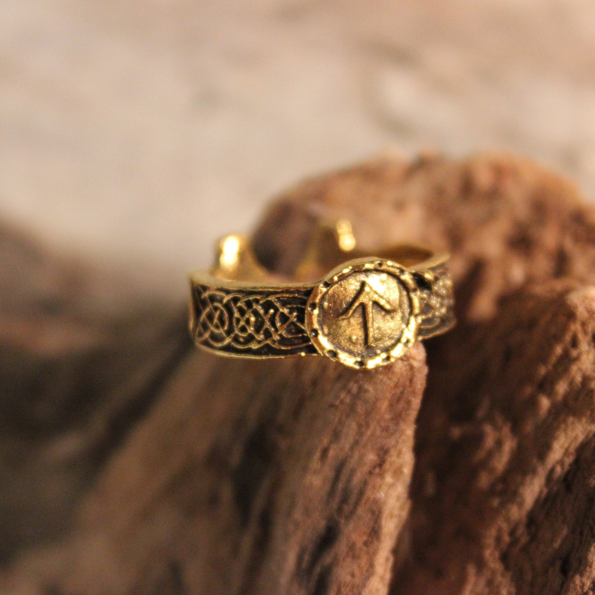 Norse Viking Odin's Helm of Awe Ring Band Arrow Valknut Rings Odin ...