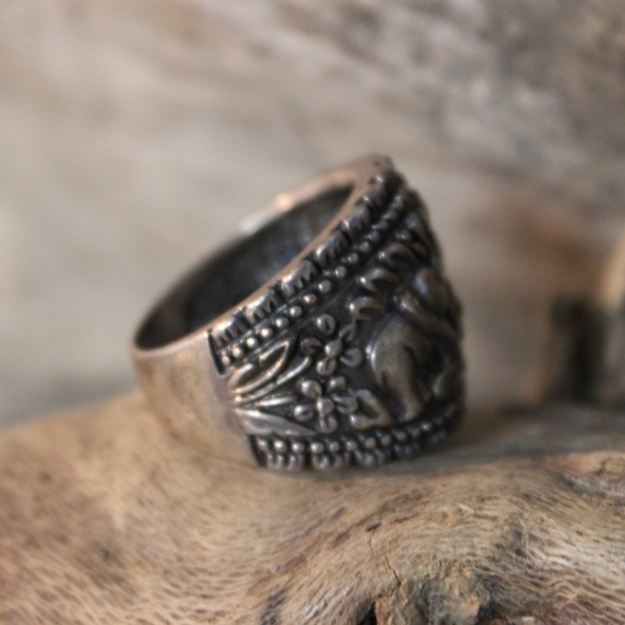 Vintage Sterling Silver Elephant Ring 10.7 Grams Size 9 Stamped 925 ...