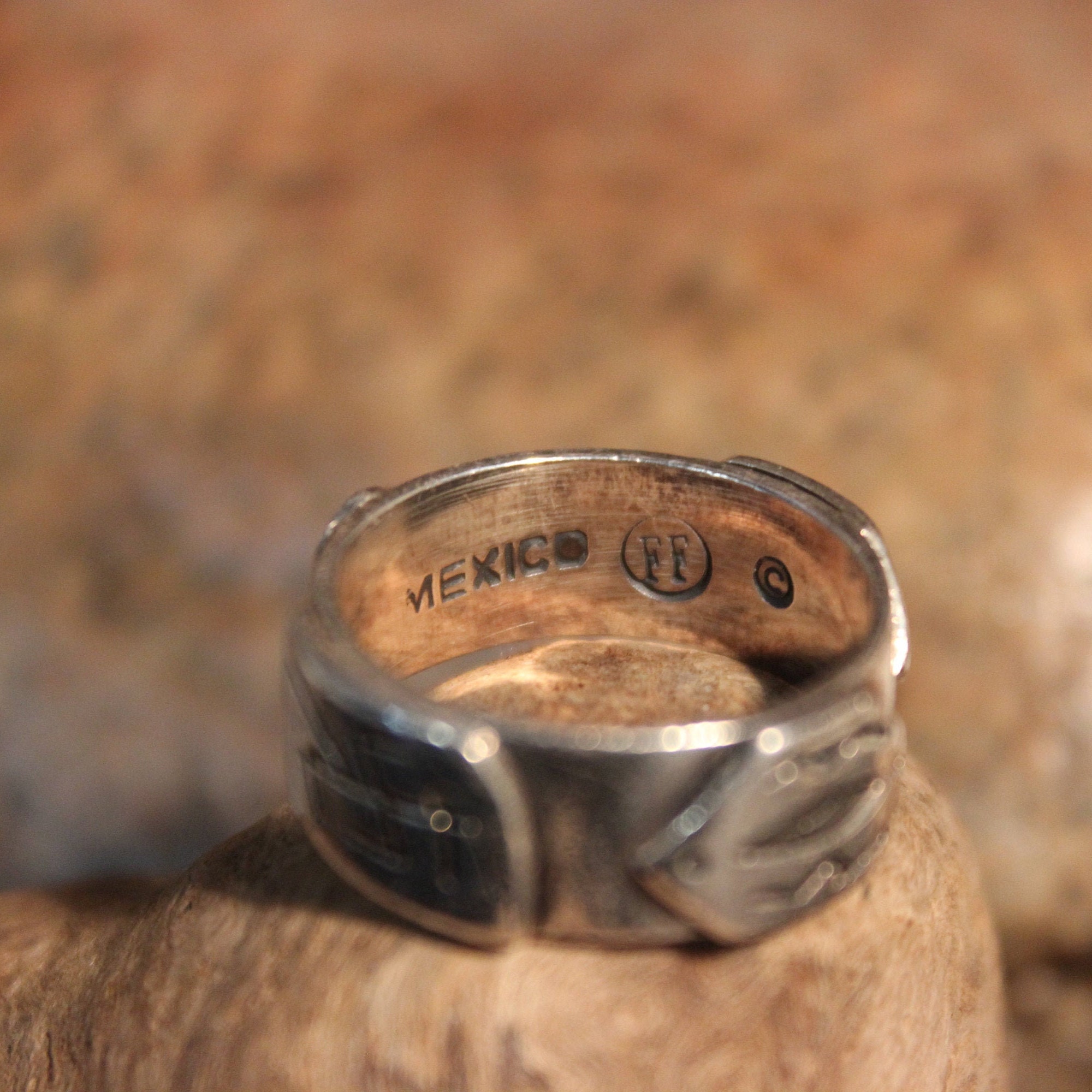 Vintage Storyteller Ring Size 7.5 Mexico Mens Silver Rings Sterling ...