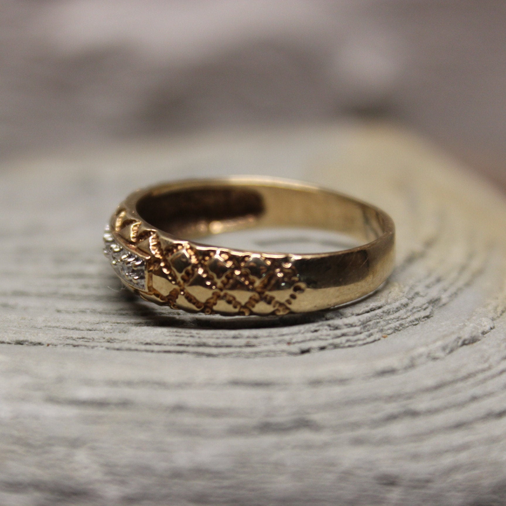 1980's Vintage Mens Vintage Diamond Ring 10K Yellow Gold Ring 3 ... 1980's Vintage Mens Vintage Diamond Ring 10K Yellow Gold Ring 3 ...