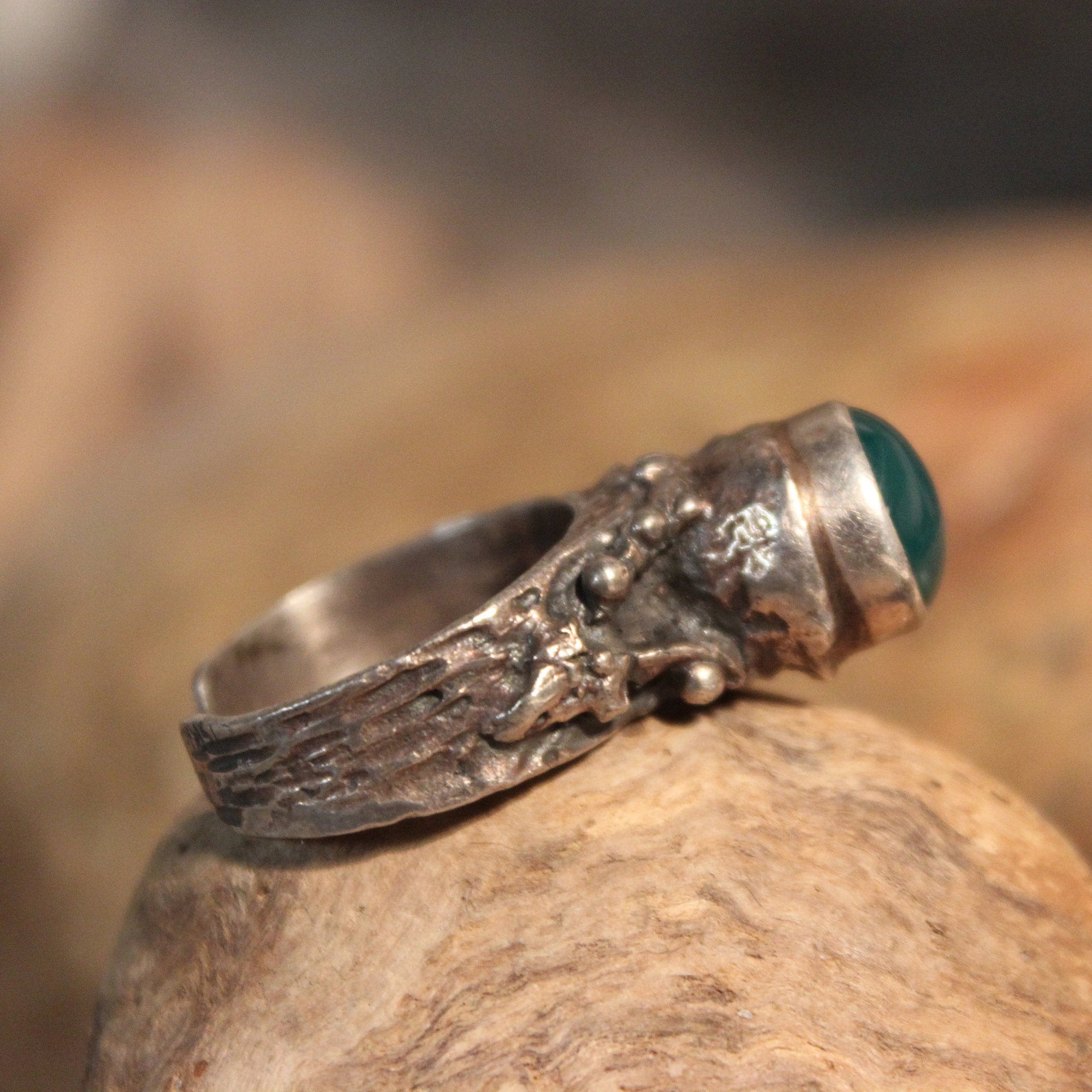 Vintage Sterling Silver Ring Israel Eilat Stone Tower Ring 8.8 Grams ...