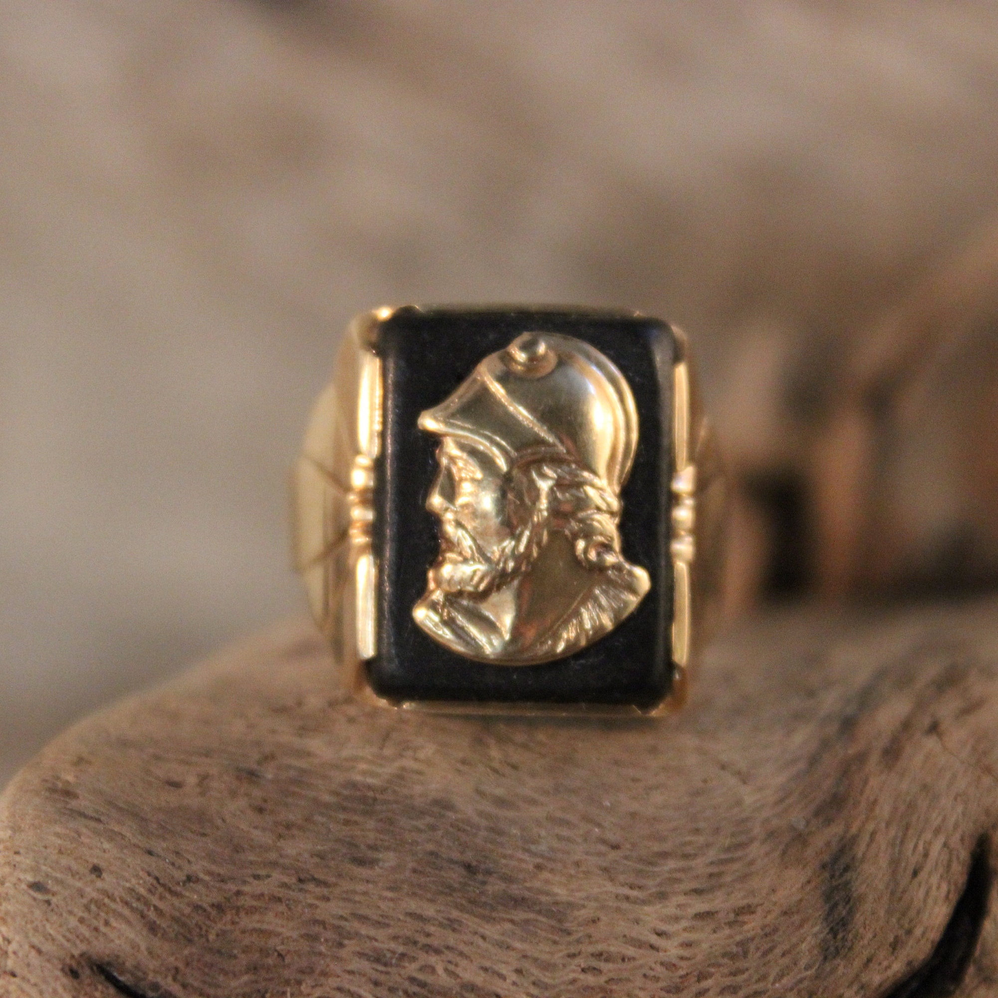 1940's VintageMens 10K Solid Gold Ring Roman Soldier Ring Size 7.5 ...