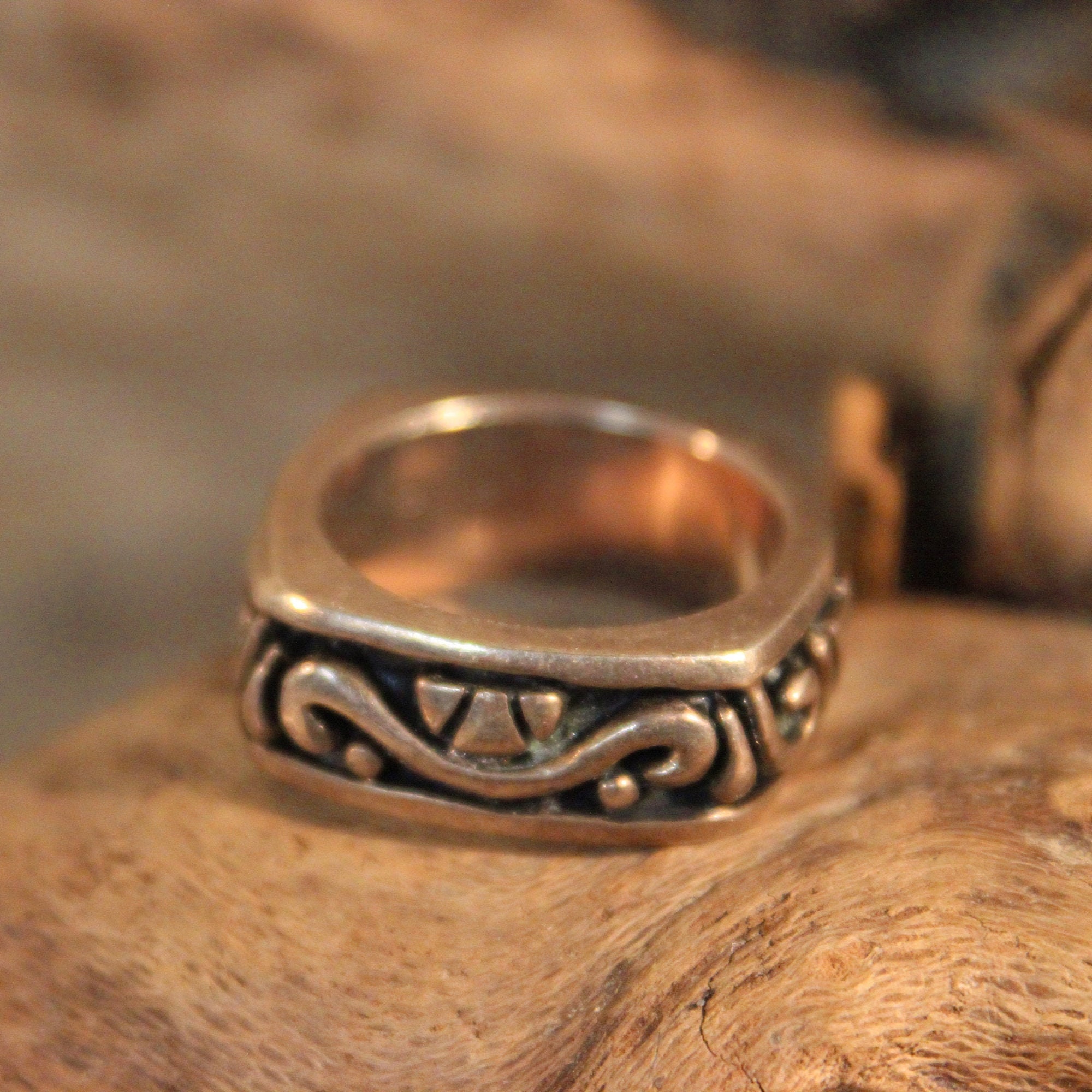 Large Mens Ring Mexico Sterling Silver Mens Ring Silver 13.1 Grams Size ...