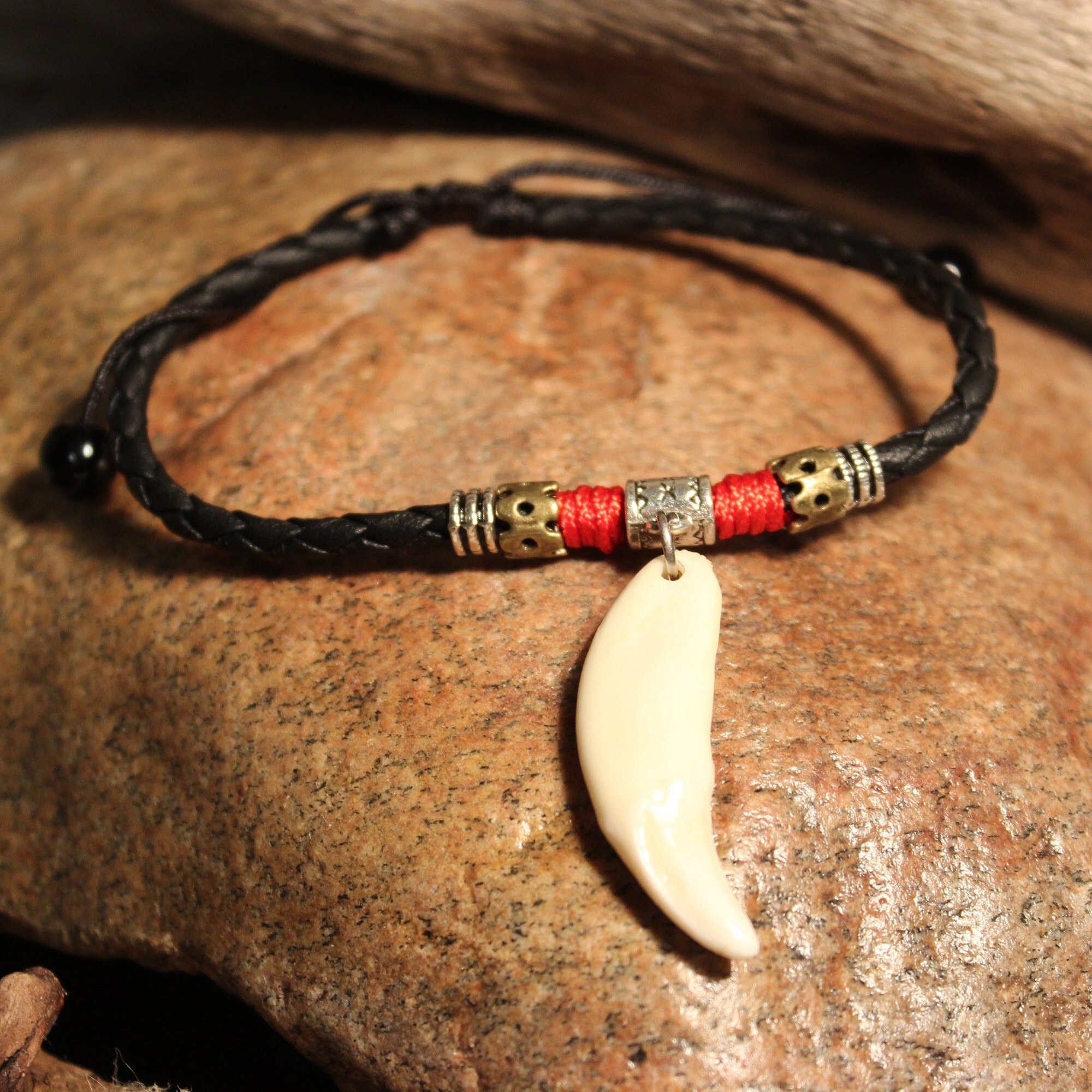 Large Wolf Tooth Ankle Bracelet Wolf Teeth Bracelet Wolf Tooth Bracelet ...