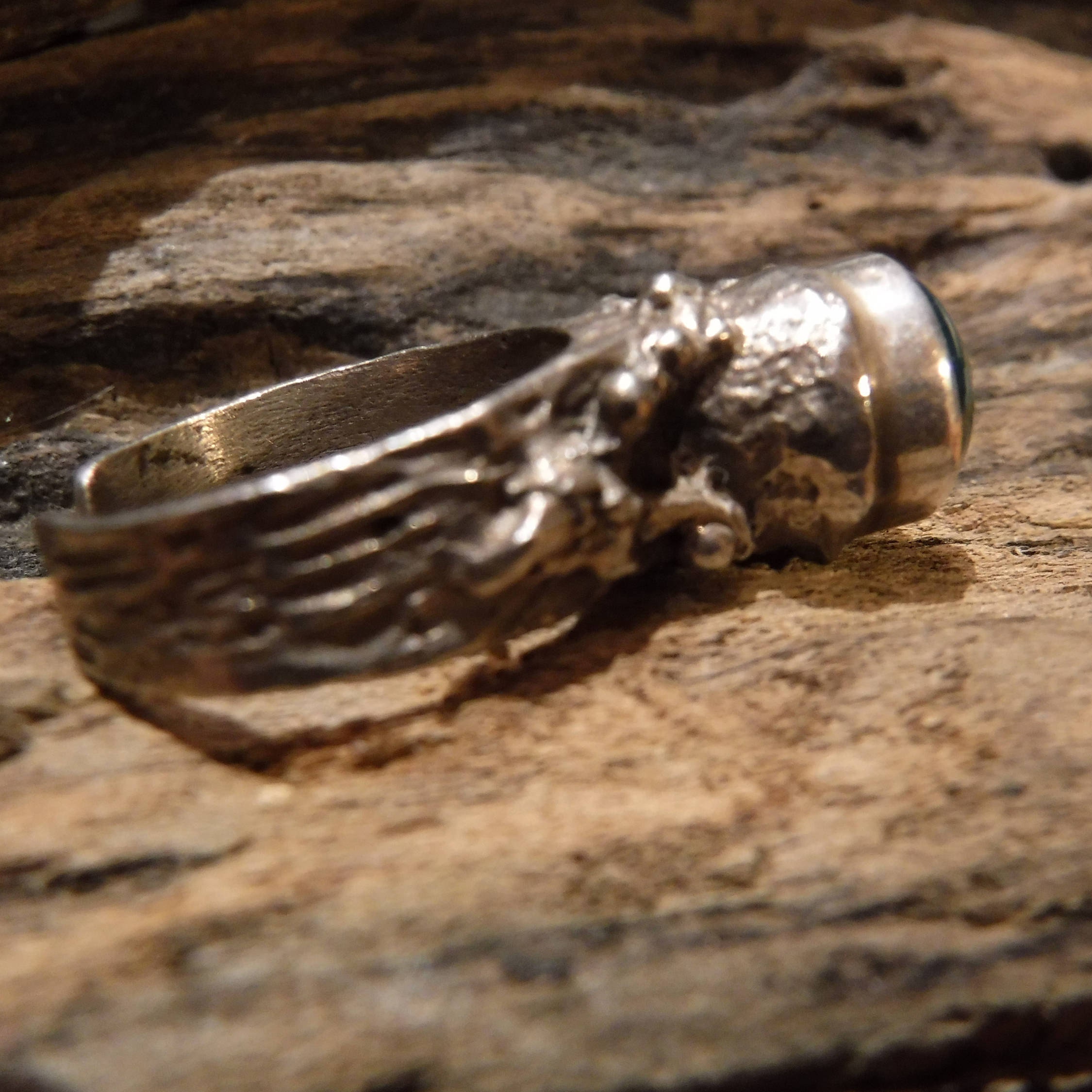 Vintage Sterling Silver Ring Israel Eilat Stone Tower Ring 8.8 Grams ...