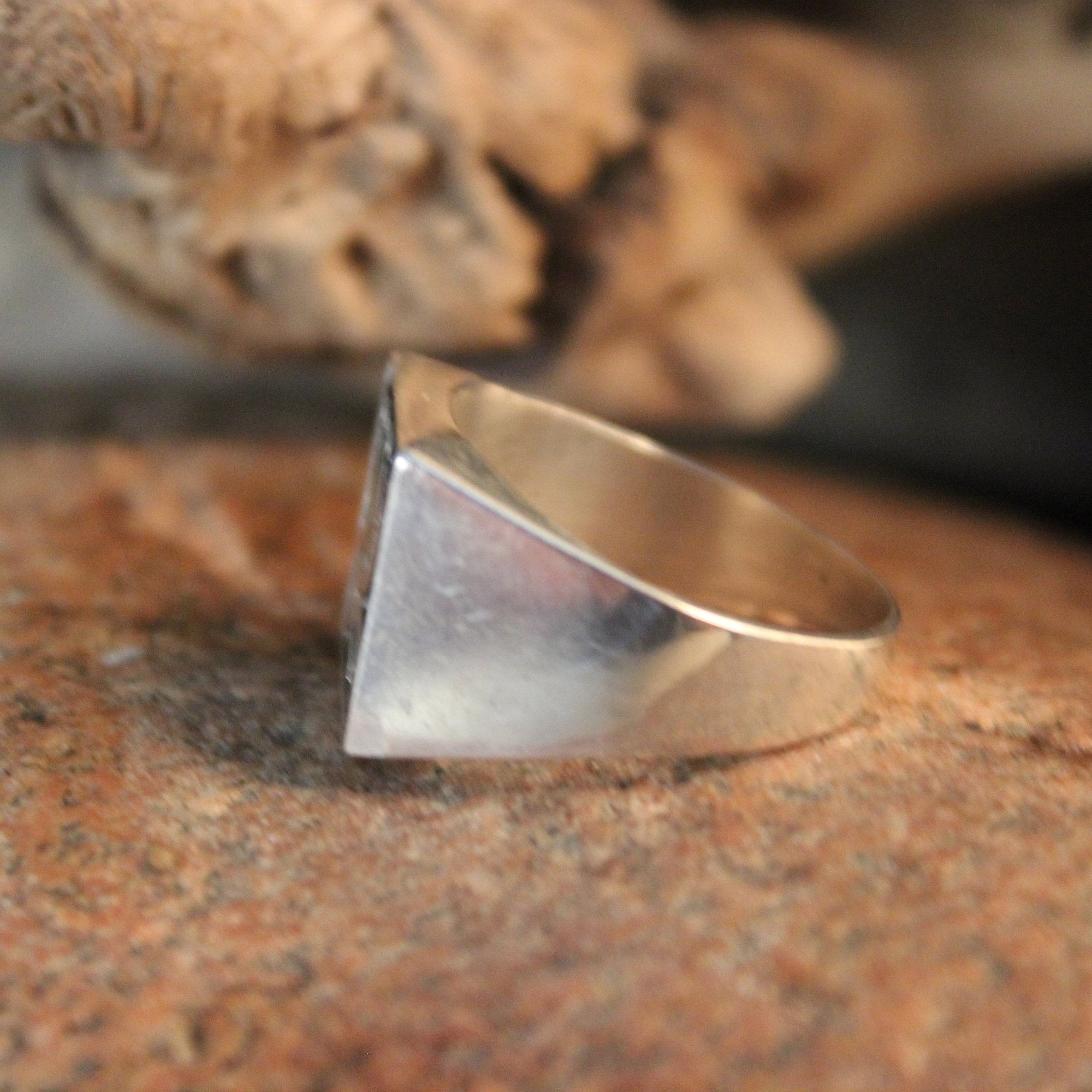 Vintage Mexico Shadowbox Ring Size 11 Mexican Mens Silver Rings ...