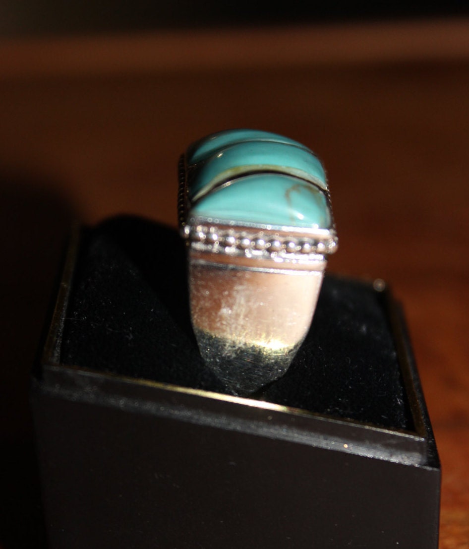 Large Sterling Mexican 925 Ring Native Heavy 9.4 grams Size 8 Unisex ...
