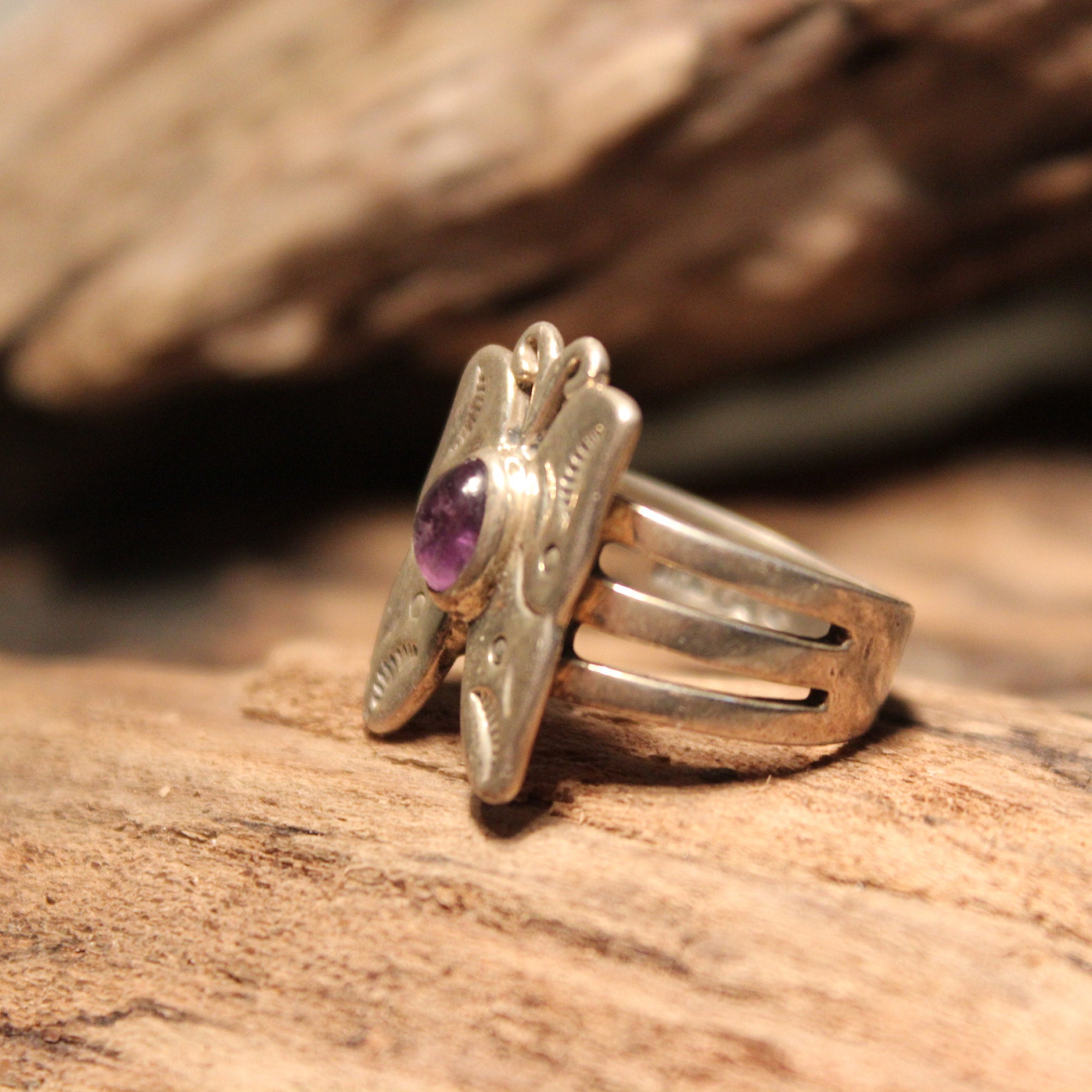 Vintage Carolyn Pollack Butterfly Silver Ring Southwestern Rings ...