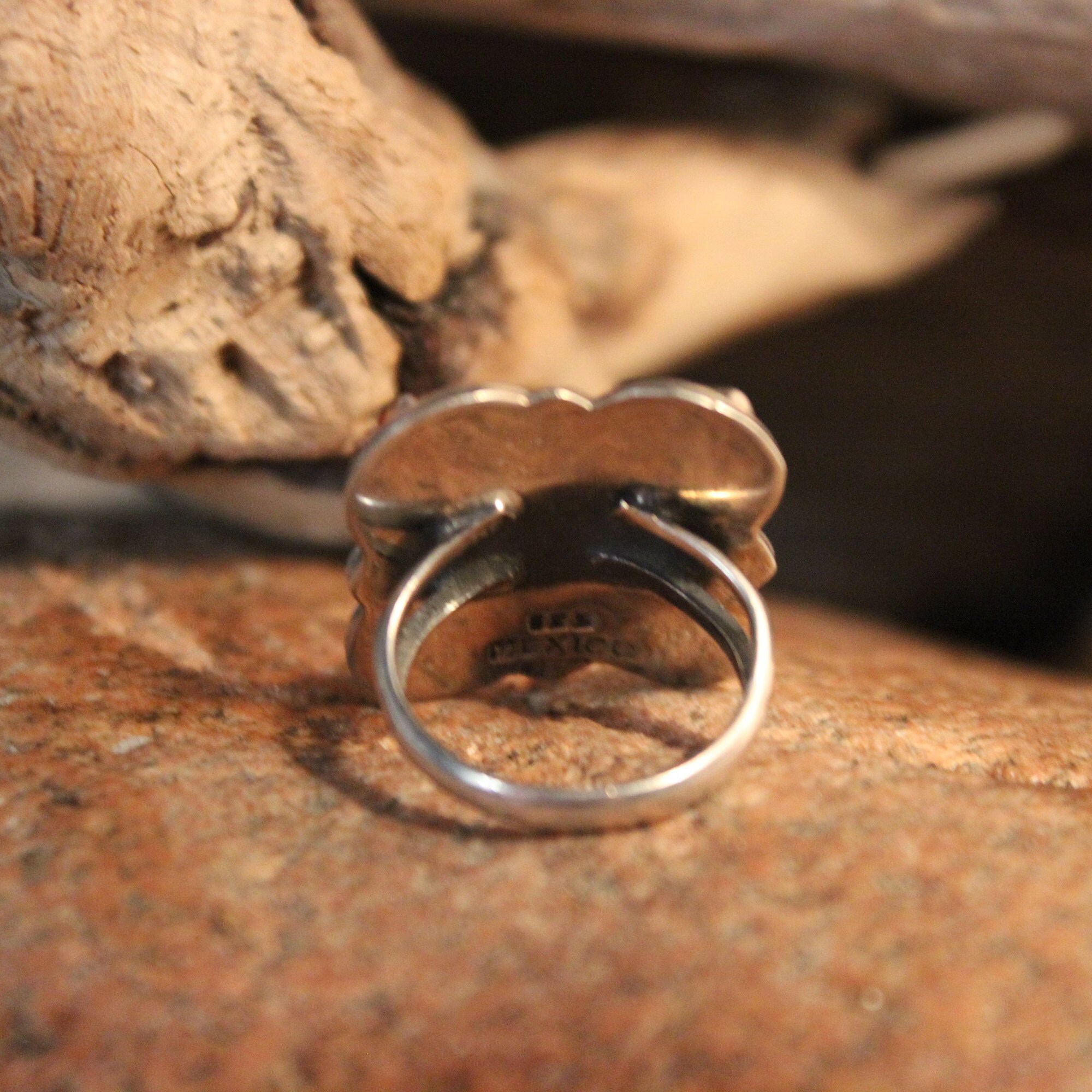 Sterling Mexico Large Multi Inlay Stone Mens Ring 6.5 Grams Size 5 ...